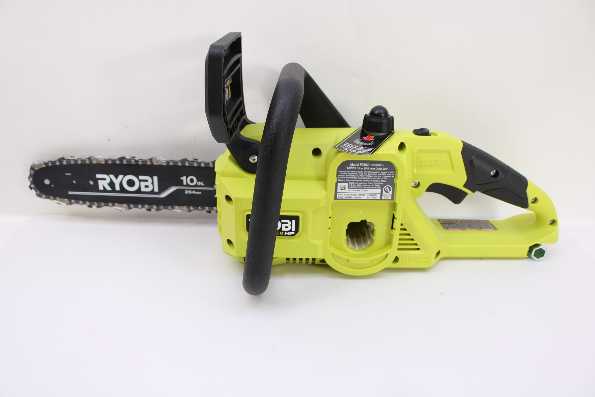 Ryobi P2520 ONE HP 18V Lithium Ion Brushless Cordless 10 Bar Chainsaw