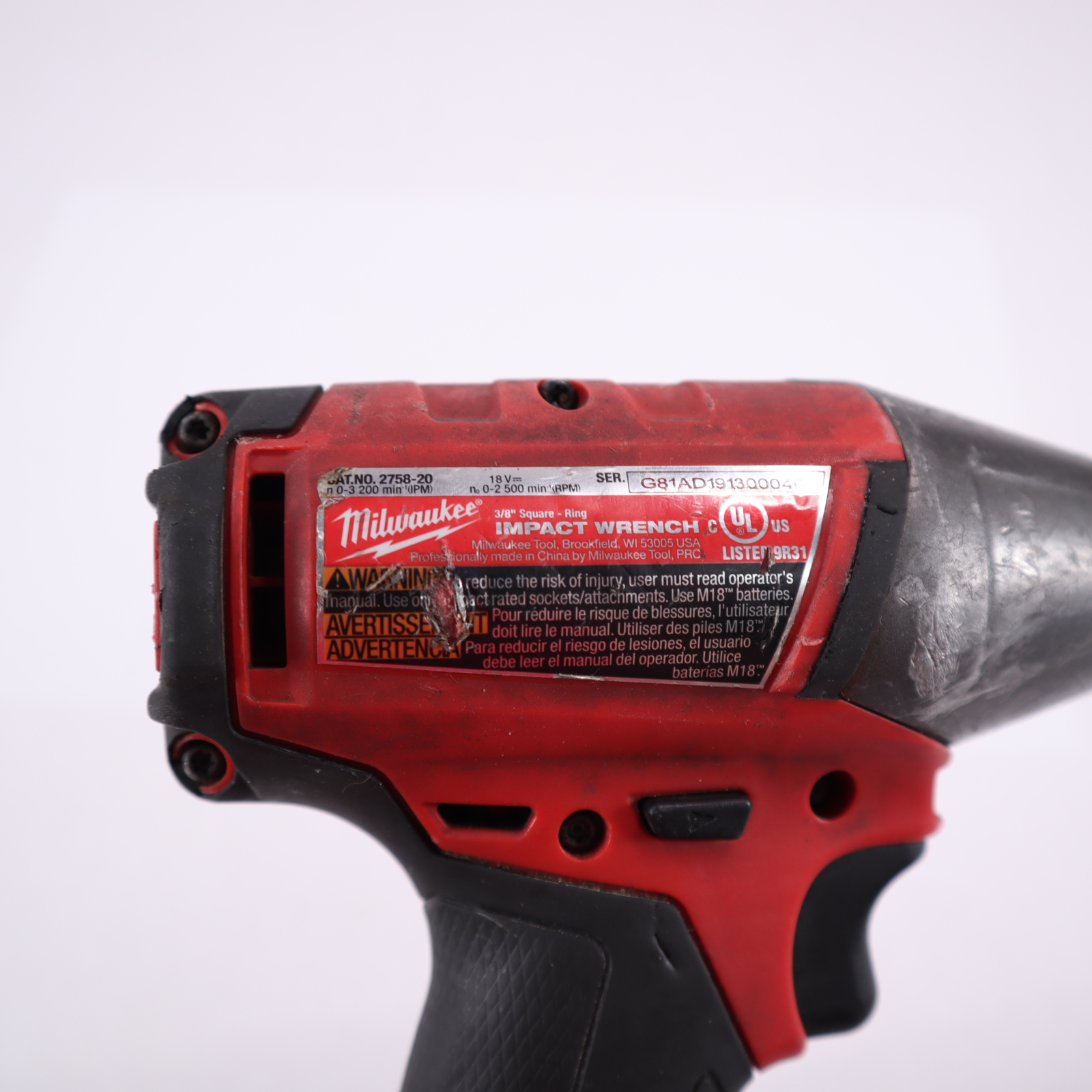 Milwaukee 2758 20 FUEL ONE KEY 18V Li Ion Brushless Cordless 3 8 Impact Wrench