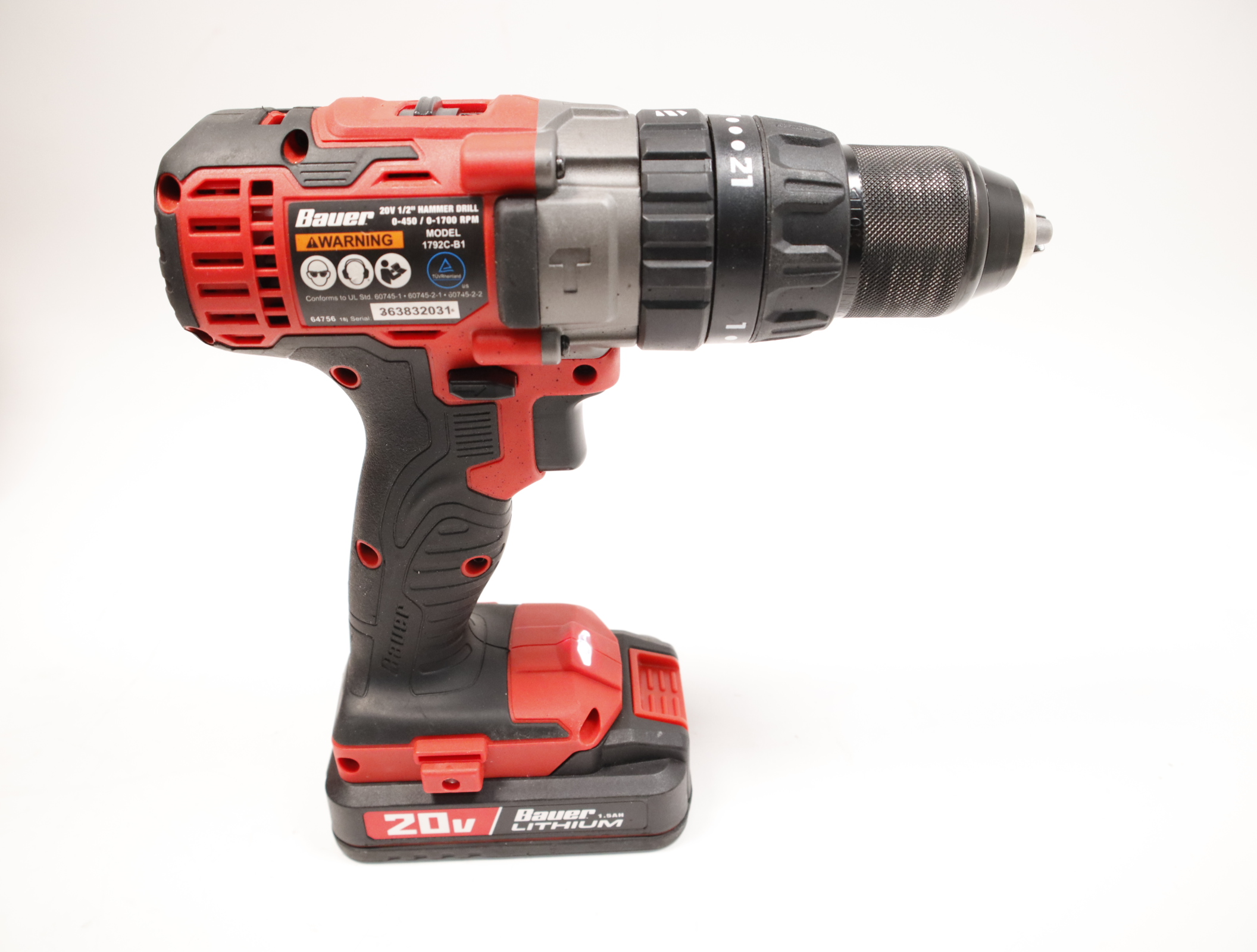 Bauer 1792C B1 20V 1 2 Cordless Hammer Drill Driver Kit
