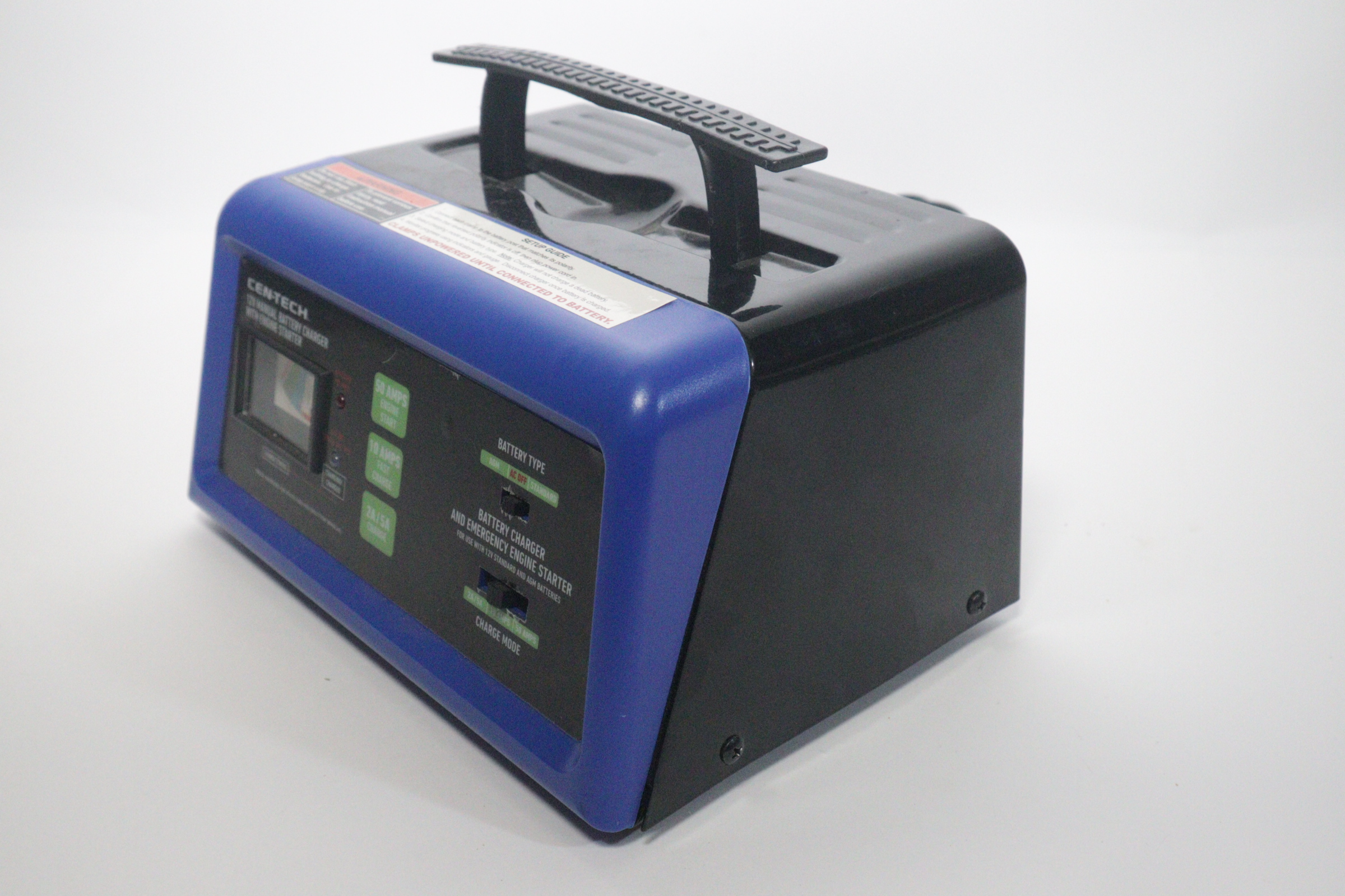 CEN TECH 59424 2 10 50 Amp 12V Analog Charger 2317 Engine Start