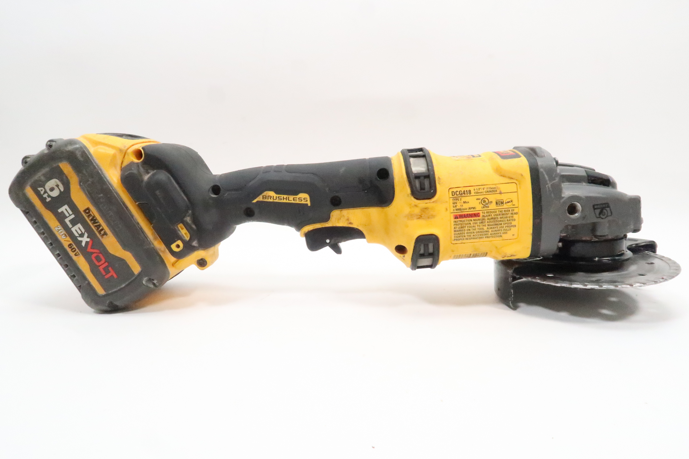DeWalt DCG418 FLEXVOLT 60V MAX Cordless Brushless 4.5 6 Small Angle Grinder