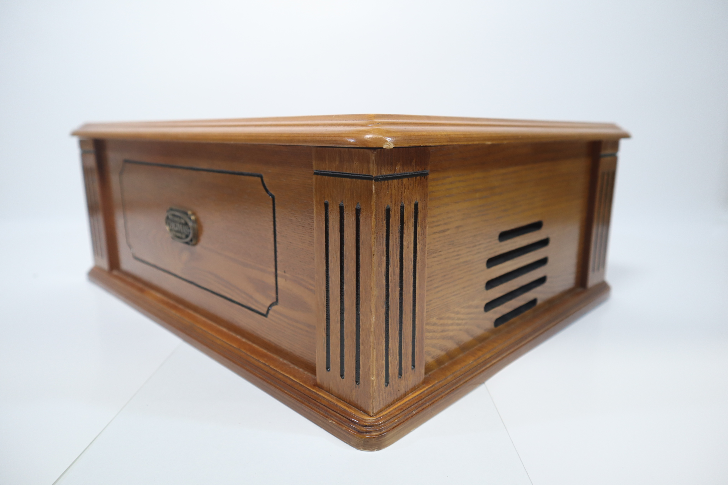 Thomas Museum Series TPC 747 O Brown Corded Turntable Record Player