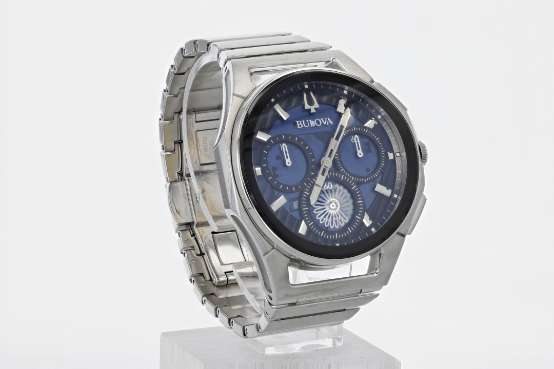 Bulova Curv Chronograph Blue Dial Quartz Stainless Steel Men's Wristwatch
