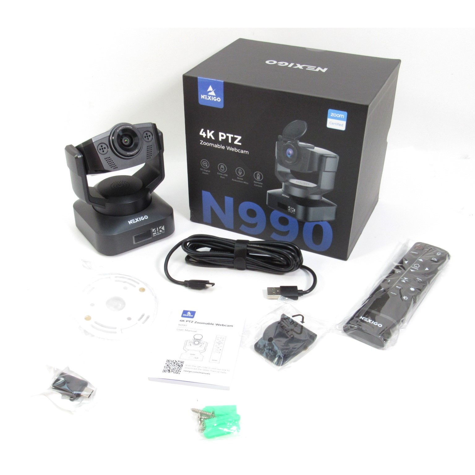 Nexigo N990 4K PTZ Zoomable 4K UHD Webcam