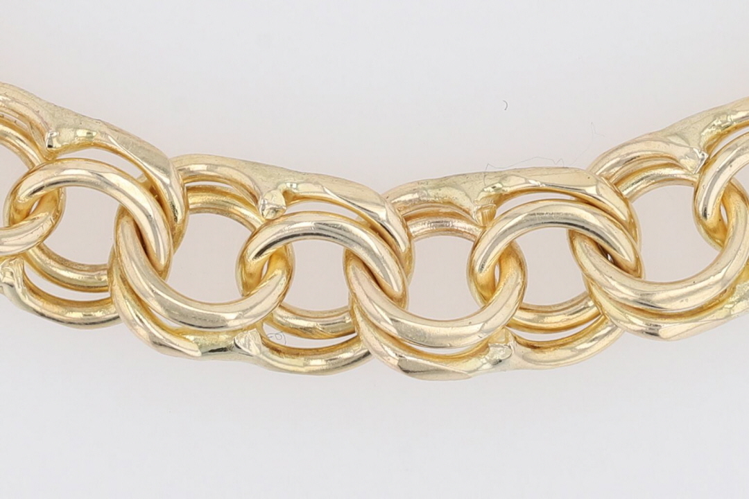 6.0mm Double Link "MOM" Chain 22.5" Necklace 10k Yellow Gold 30.63 Grams