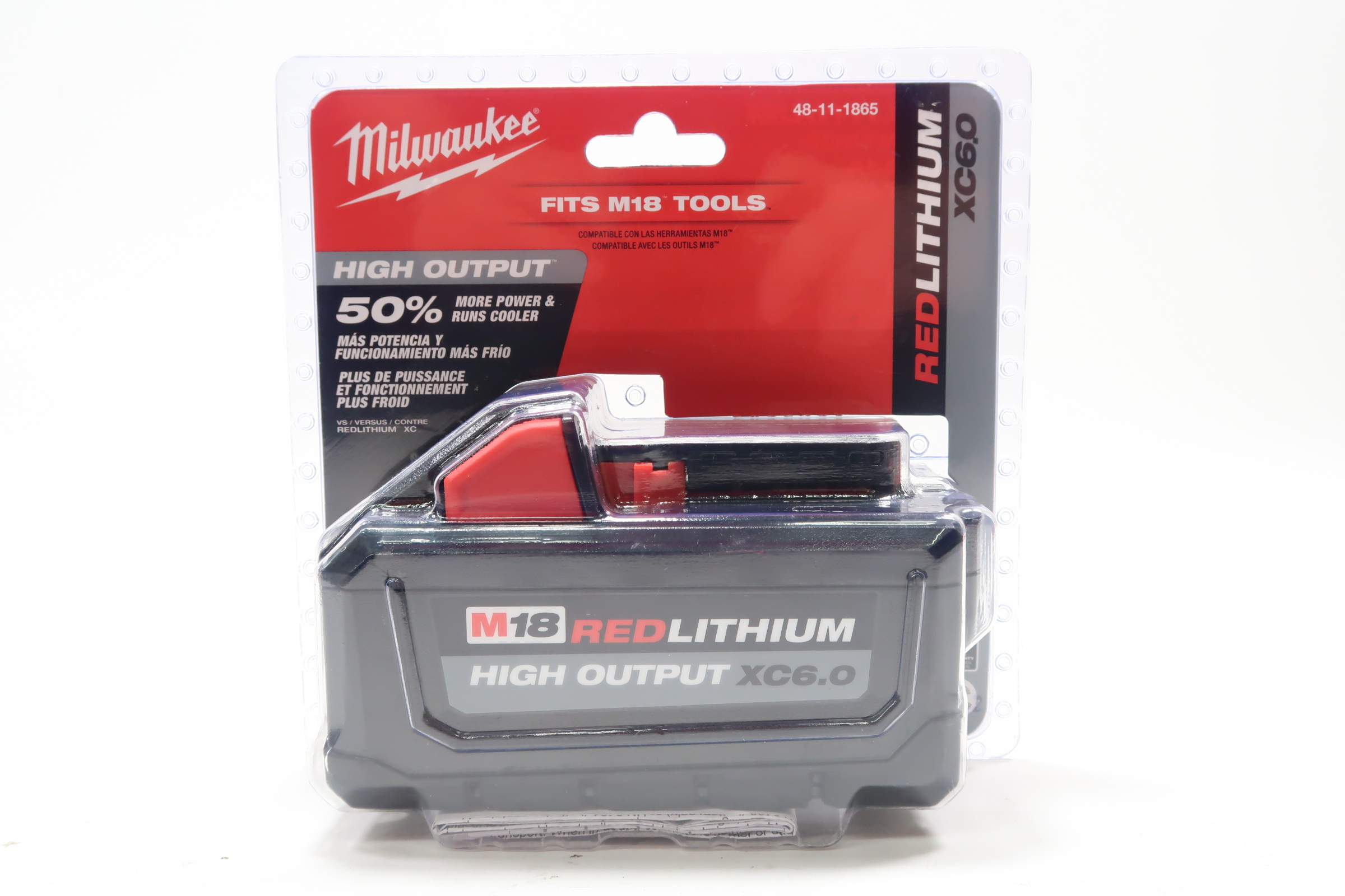 Milwaukee 48-11-1865 M18 18-Volt Lithium-Ion High Output 6.0Ah Battery ...
