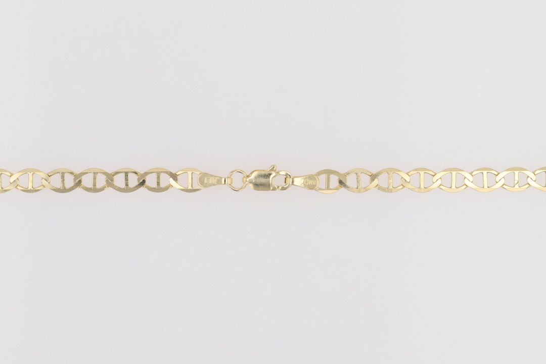 4mm Anchor Link Chain 22.25" Necklace 10k Yellow Gold 6.68 Grams