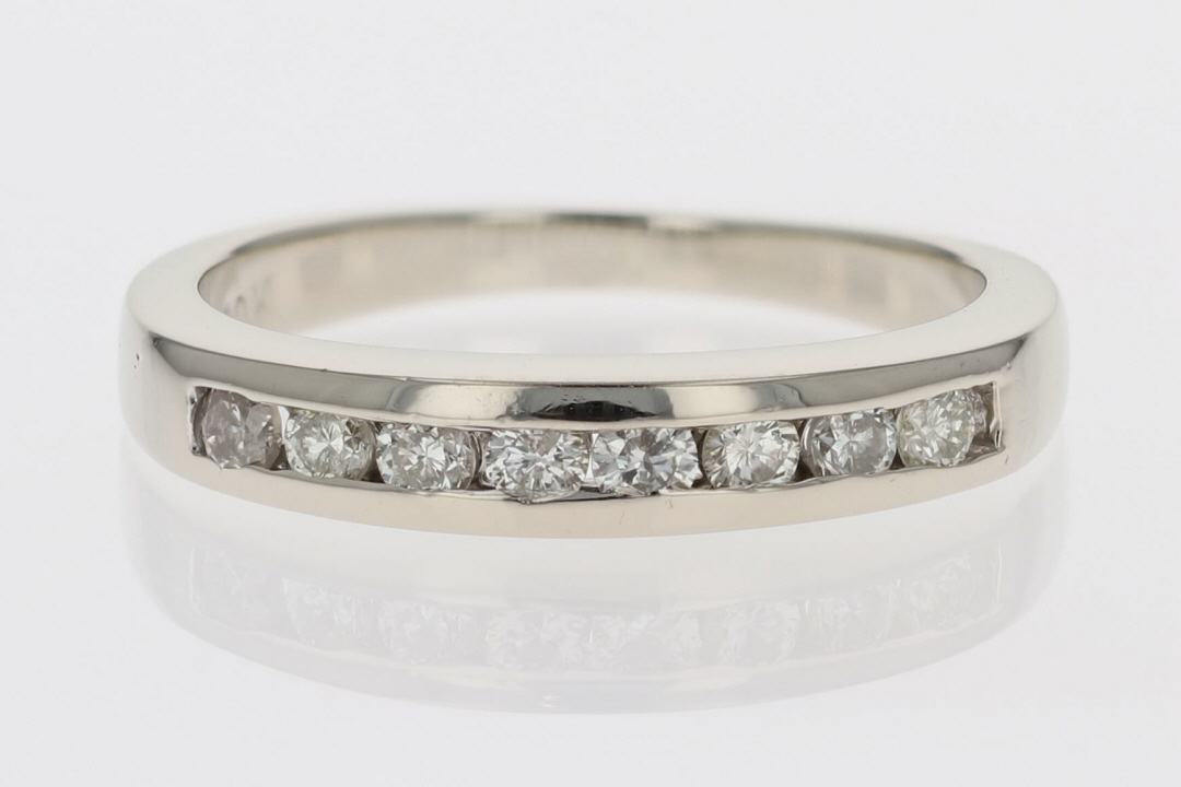 .17ctw Round Cut Diamond Channel-Set Wedding Band Ring 10k White Gold ...