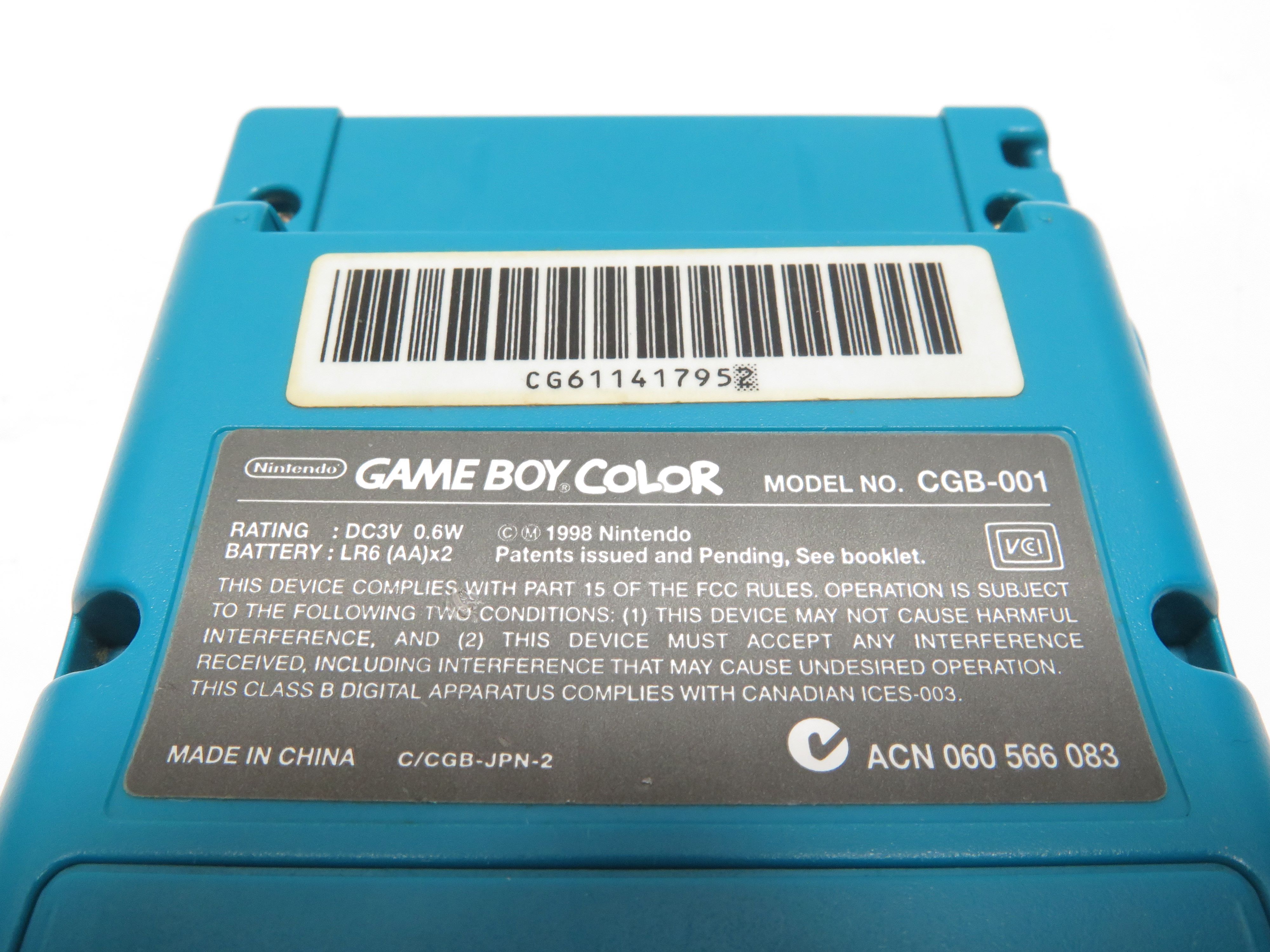 Nintendo CGB-001 Gameboy Color Handheld Video Game Console - Teal 5812