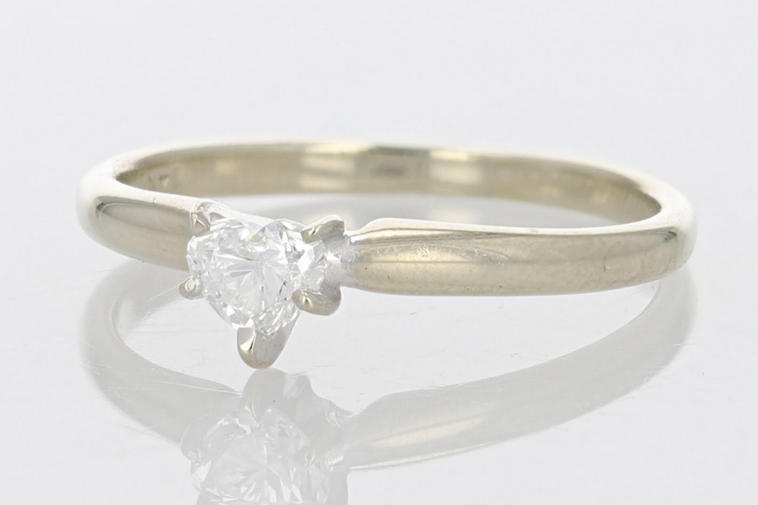 .27ct Heart-Shaped Diamond Solitaire Engagement Ring 14K White Gold ...