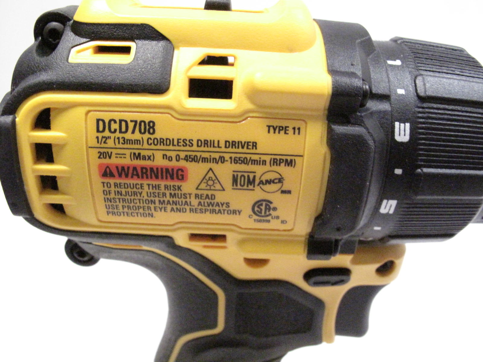 DeWalt DCD708 Cordless Drill Driver Kit 20V 1/2"