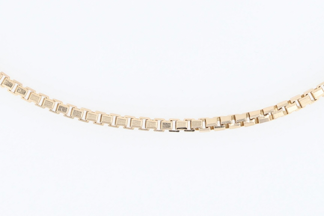 1.3mm Box Link Chain 18" Necklace 14k Yellow Gold Italy 5.28 Grams