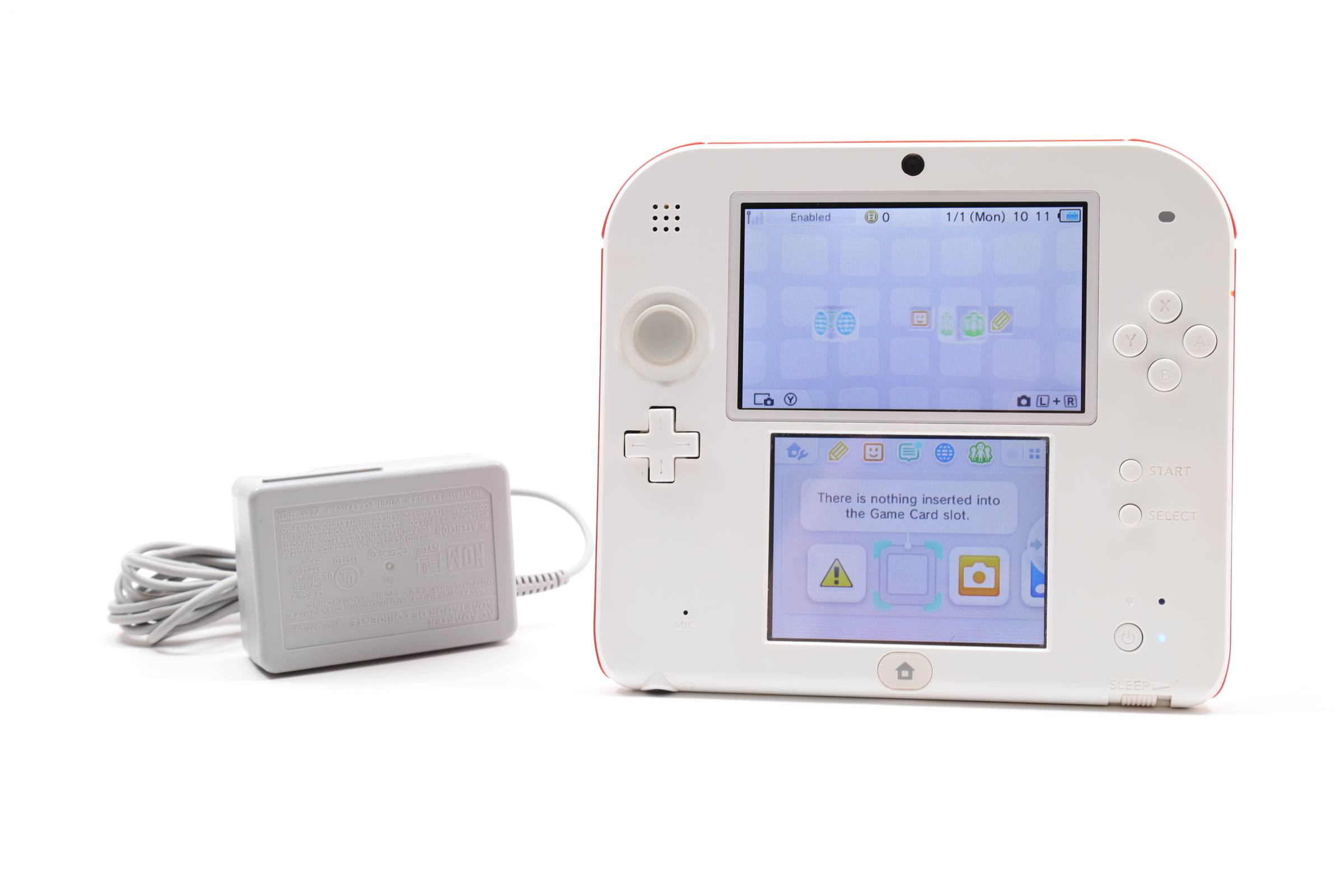 Nintendo 2DS FTR-001 Dual-Screen Portable Gaming System - White/Red (1341)
