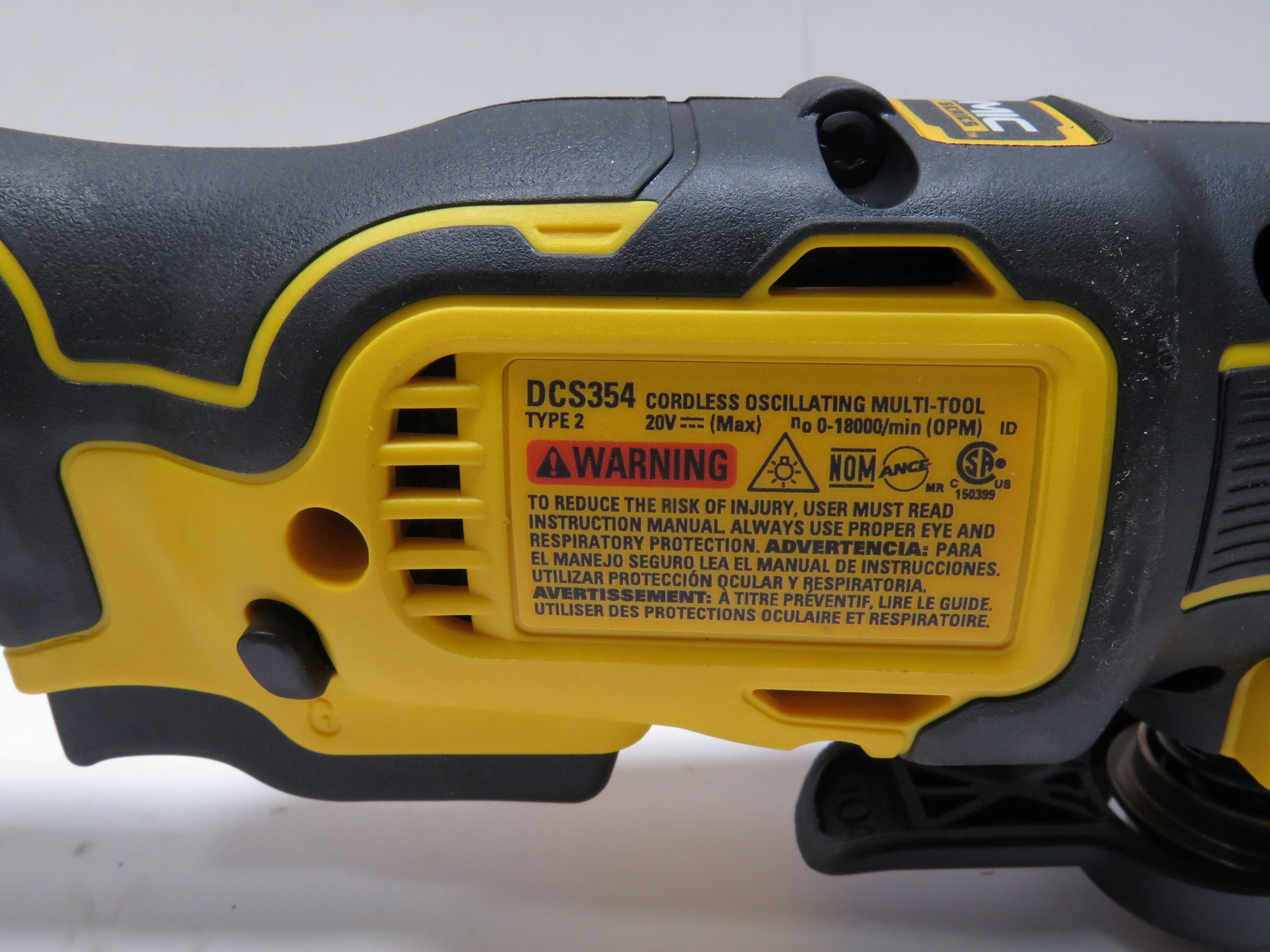 DeWalt DCS354 ATOMIC 20V MAX Cordless Brushless Oscillating Multi Tool 3121