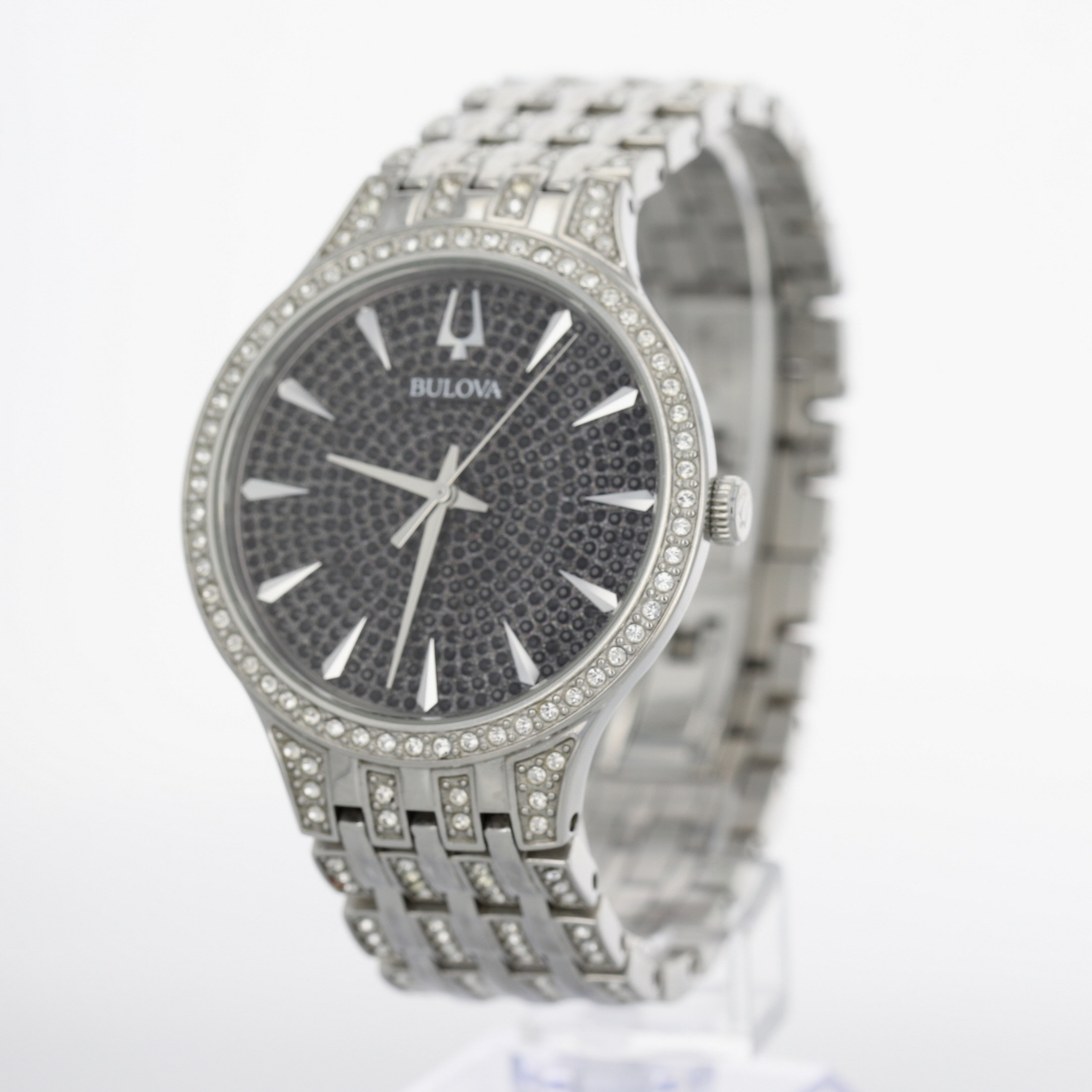 Bulova Phantom Black Pavé Crystal Dial Quartz Stainless Steel Men's ...