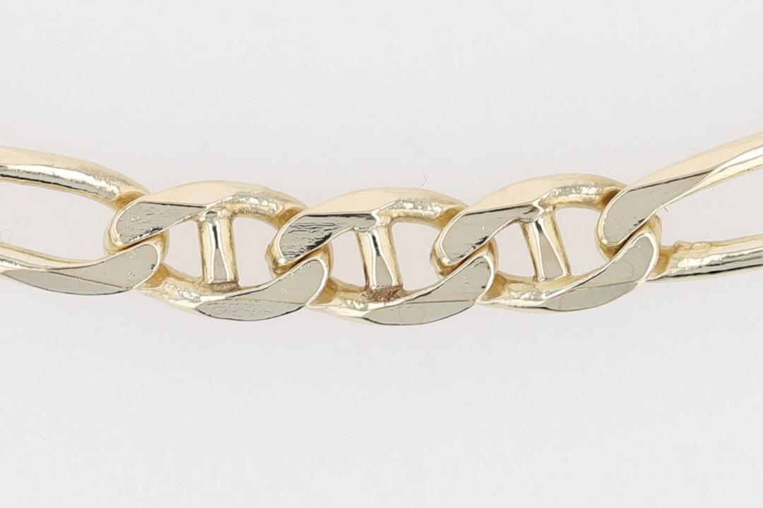 3.8mm Figarucci Link Chain 20.25" Necklace 10k Yellow Gold Mexico 11.66 ...