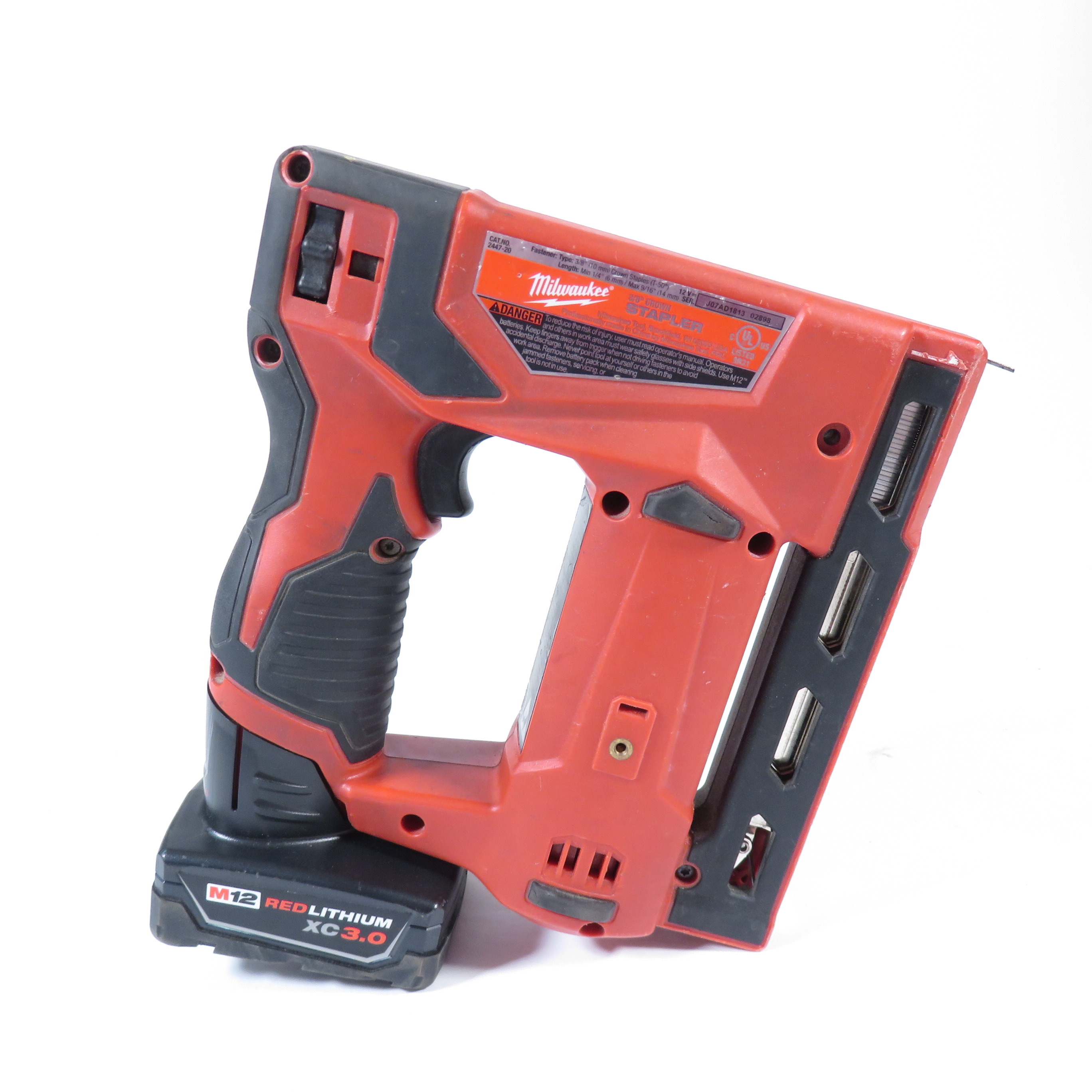 Milwaukee 2447-20 M12 12-Volt Lithium-Ion Cordless 3/8 in. Crown Stapler