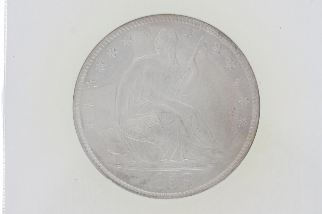 1858-O Half Dollar Seated Liberty SS Republic Shipwreck Effect NGC Sealed Case