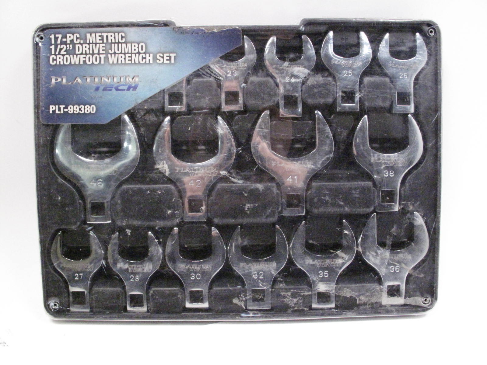 Platinum Tech PLT-99380 17-Piece 1/2" Crow Foot Wrench Set Metric
