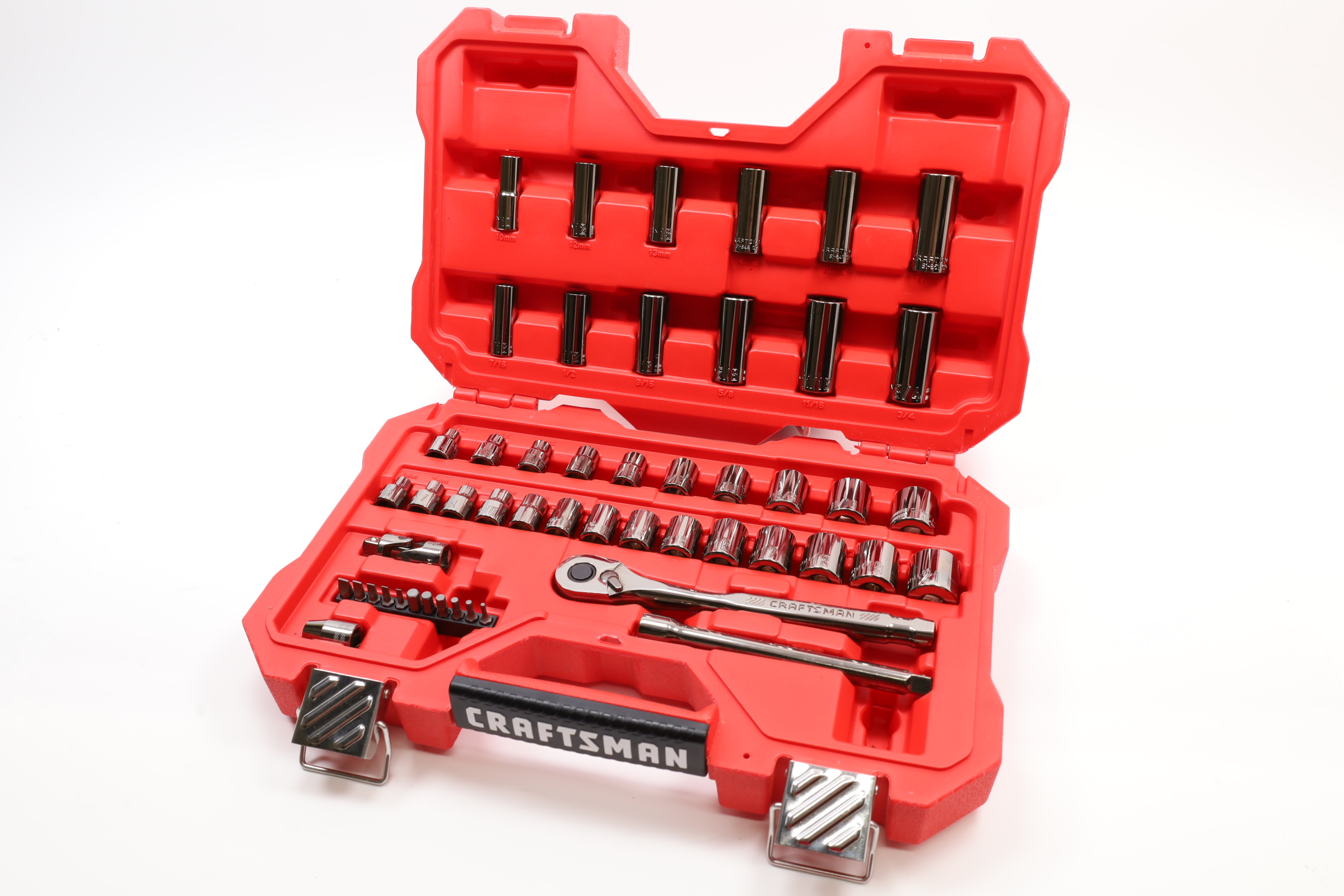 Craftsman CMMT82334 51 Piece 3 8 SAE Metric Mechanics Tool Set Gunmetal