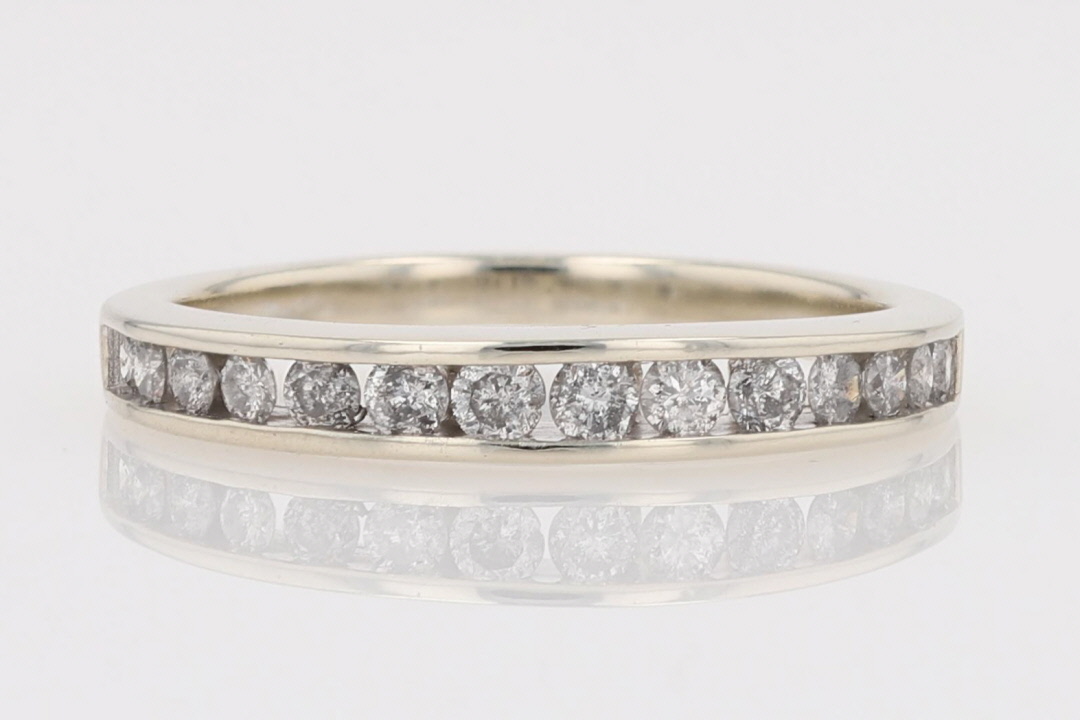 .50ctw Round Cut Diamond Channel-Set Wedding Band Ring 10k White Gold ...