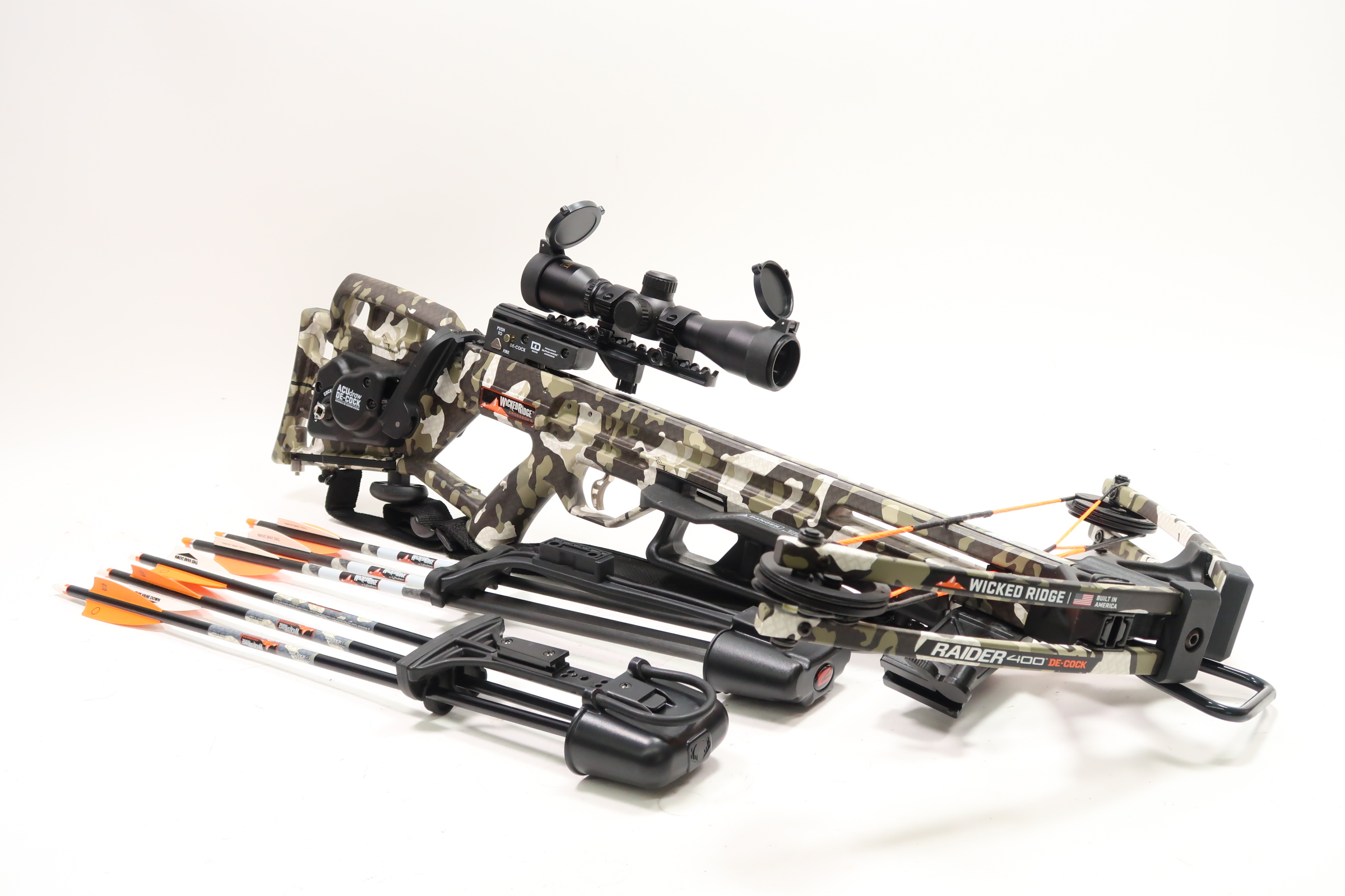 Wicked Ridge Raider 400 ACUdraw De-Cock Pro-View Scope Compound Crossbow
