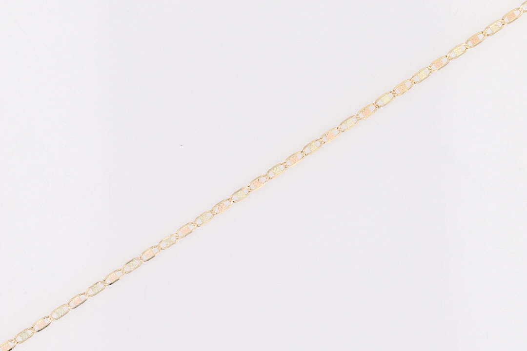 1.8mm Diamond Cut Anchor Link Chain 16" Necklace 14k Multi-Tone Gold 2.02 Grams