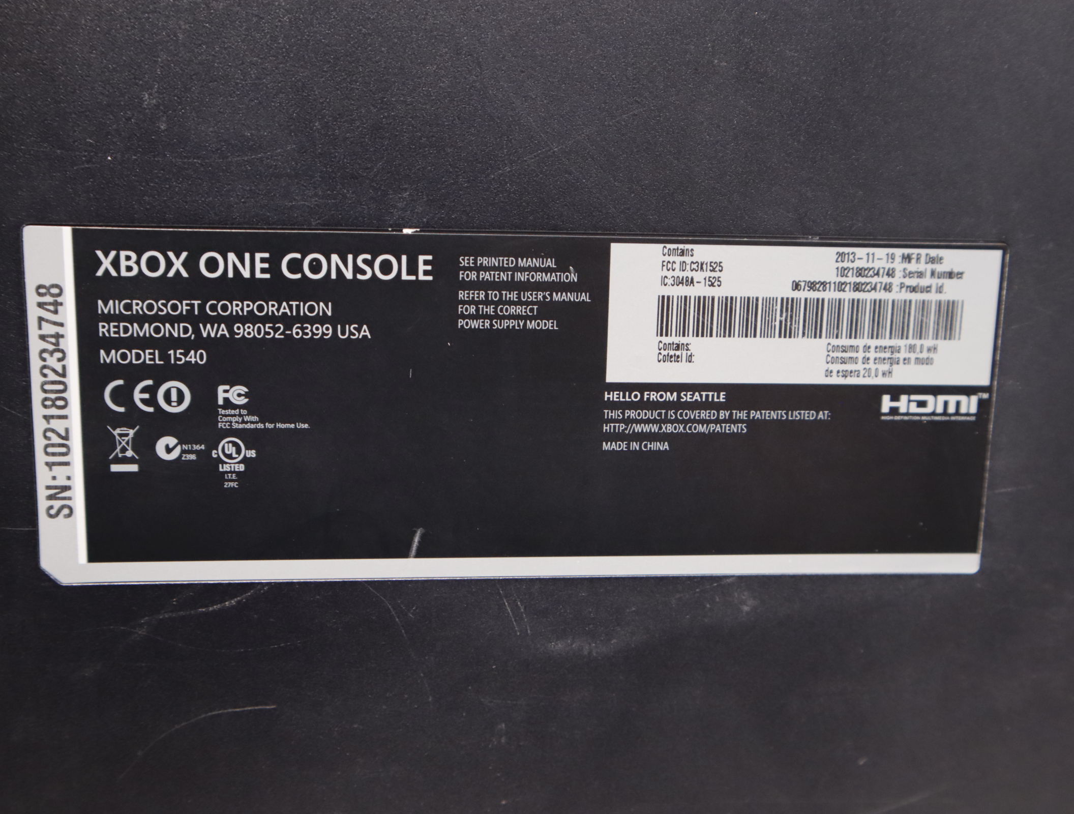 Microsoft Xbox One 1540 500GB Video Game System 3396
