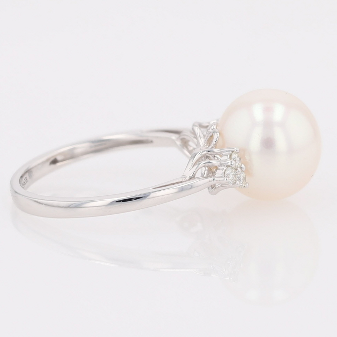 Effy Cultured Pearl with Diamond Accents Statement Ring 14k White Gold ...