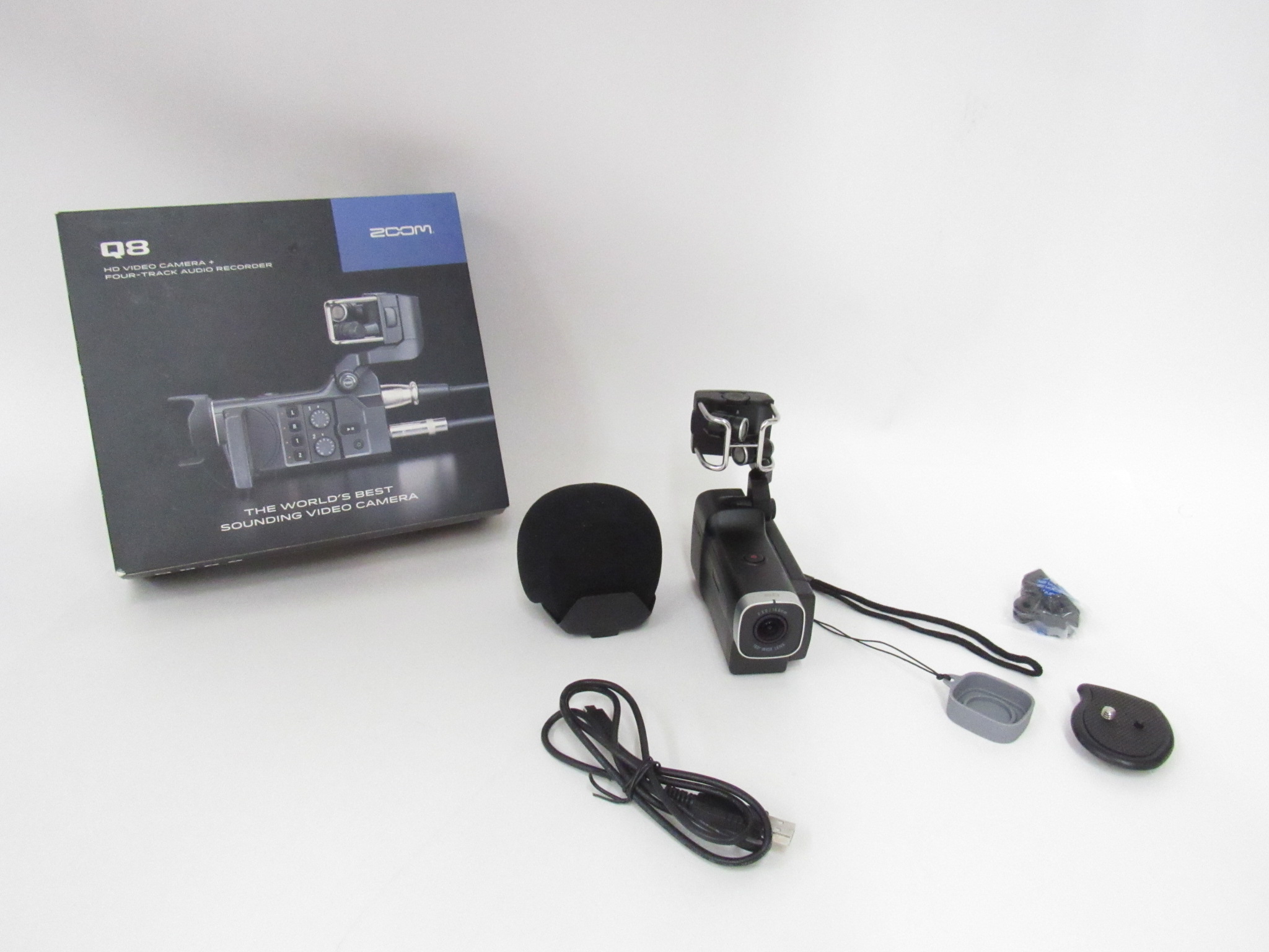 Zoom Handy Video Camera Recorder HD Video Track Audio Q8 Black