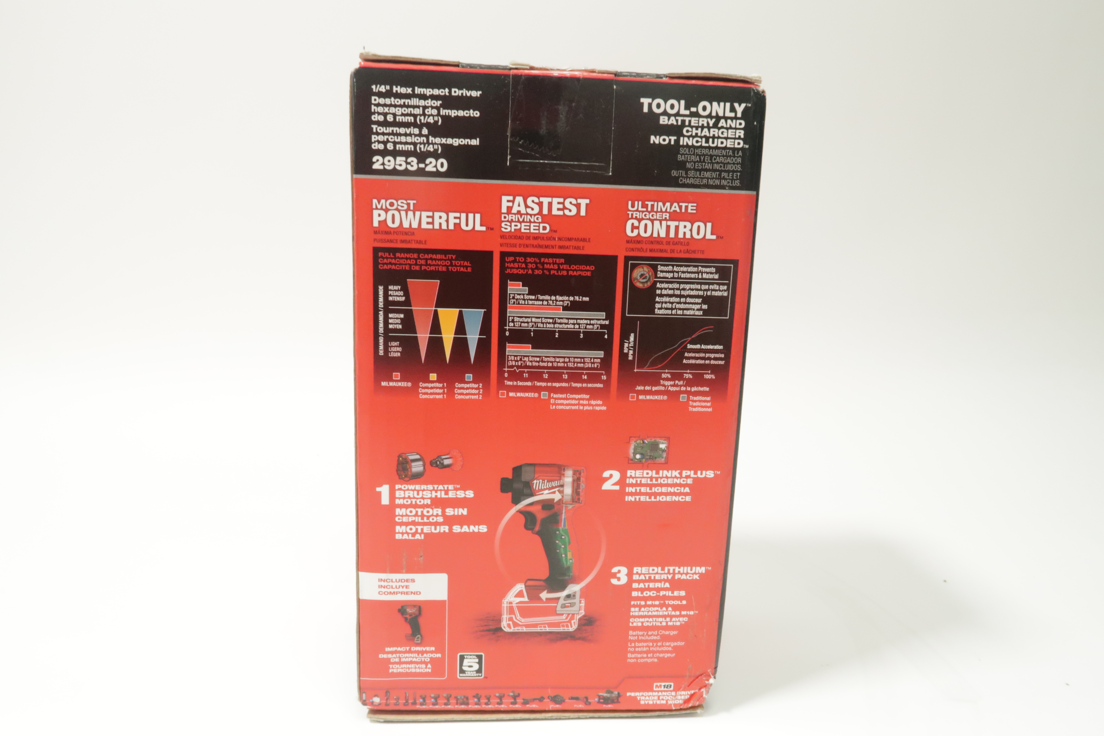 Milwaukee 2953-20 M18 FUEL 18V Brushless Cordless 1/4" Hex Impact ...