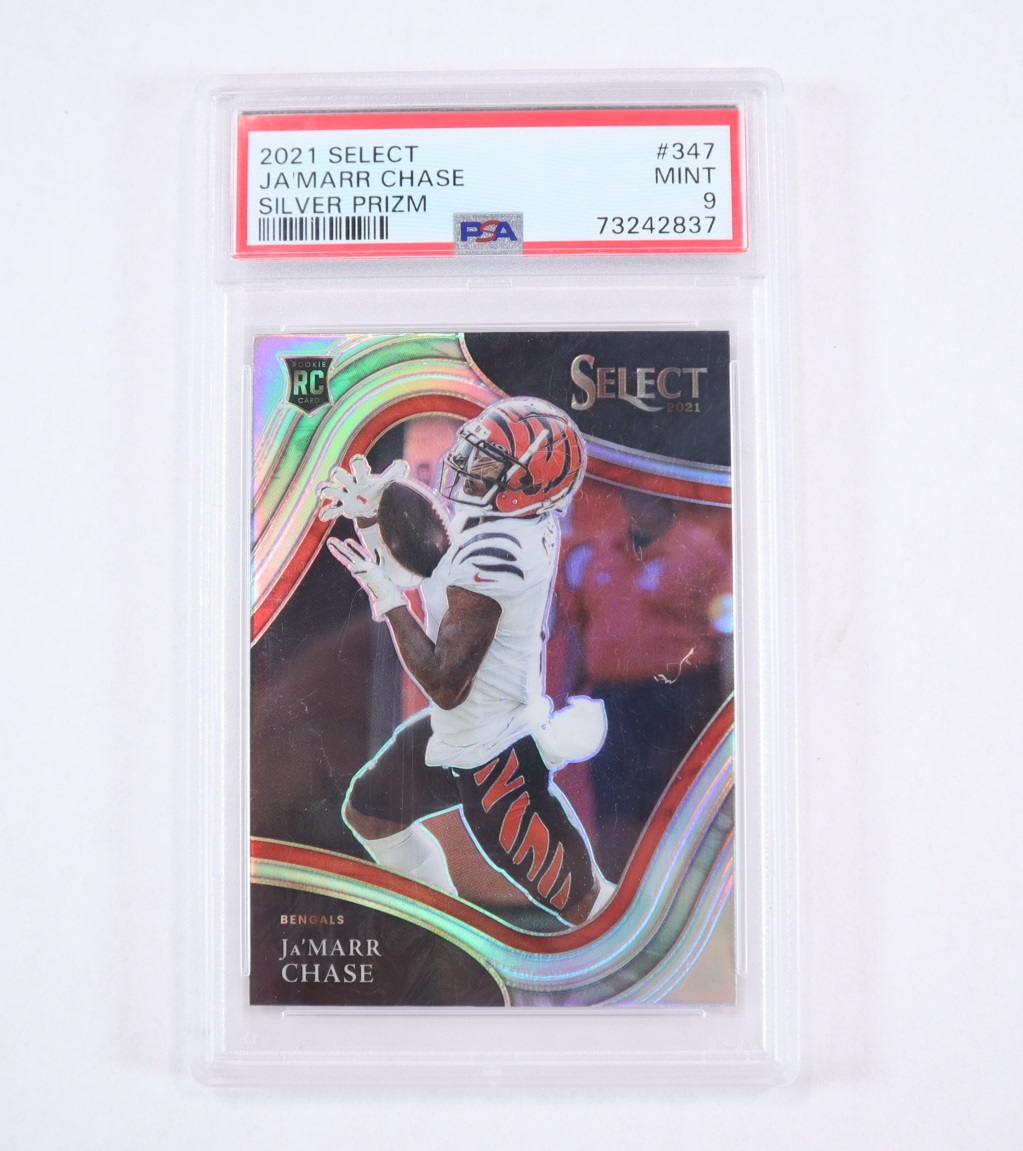 Ja'Marr Chase [Silver] #347 2021 Panini Select Mint 9 PSA Graded ...