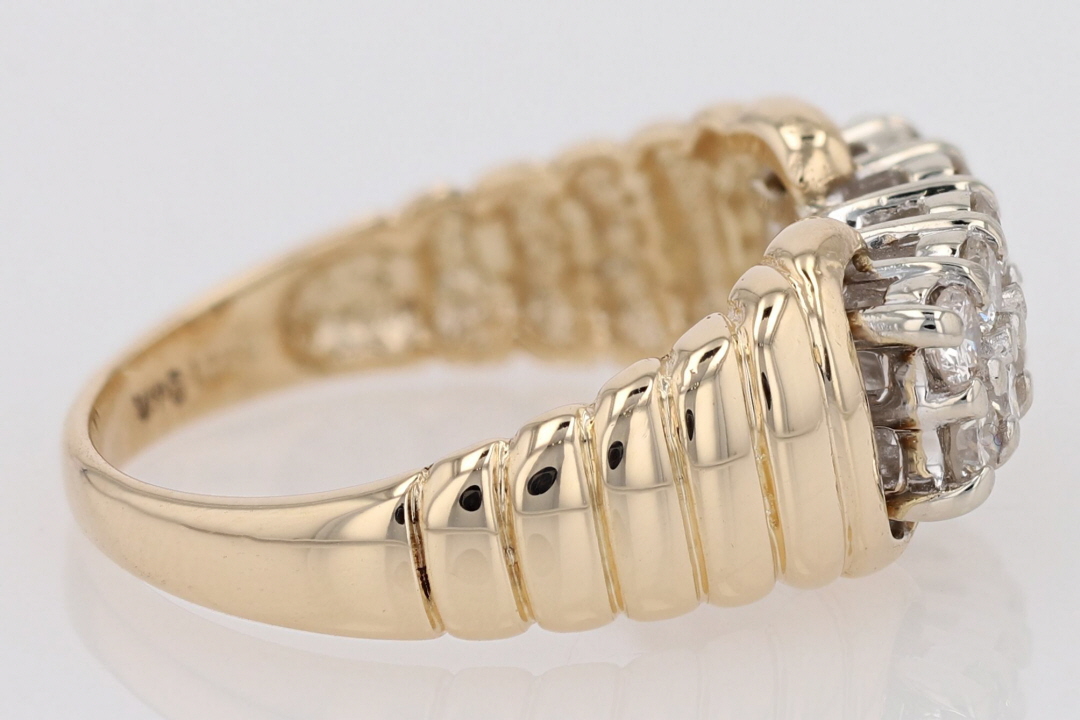 .60ctw Round Cut Diamond Prong Set Statement Ring 14k Multi-Tone Gold ...