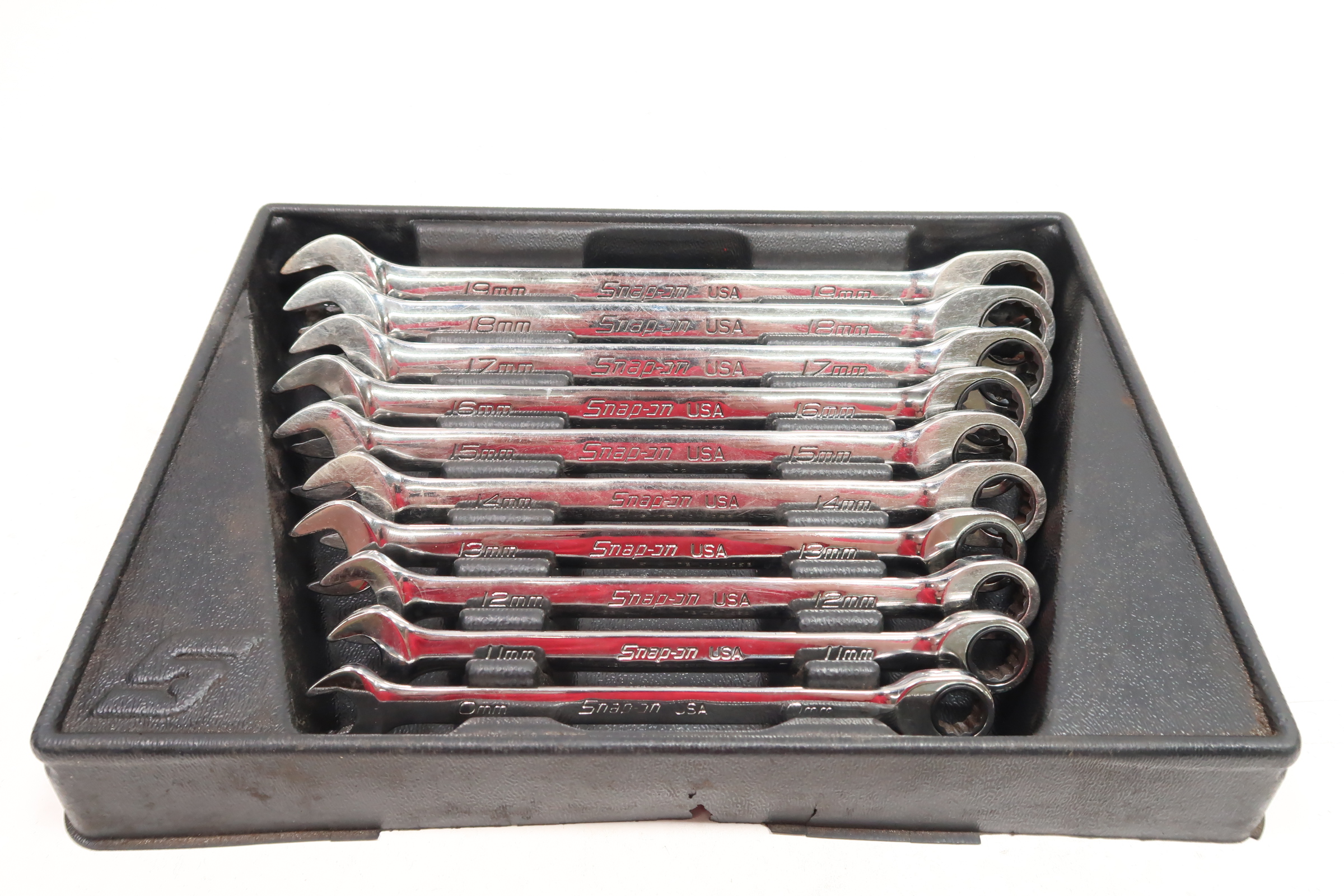 Snap-on Tools OEXM710B 10pc 12-Point Metric Flank Drive Combination Wrench Set