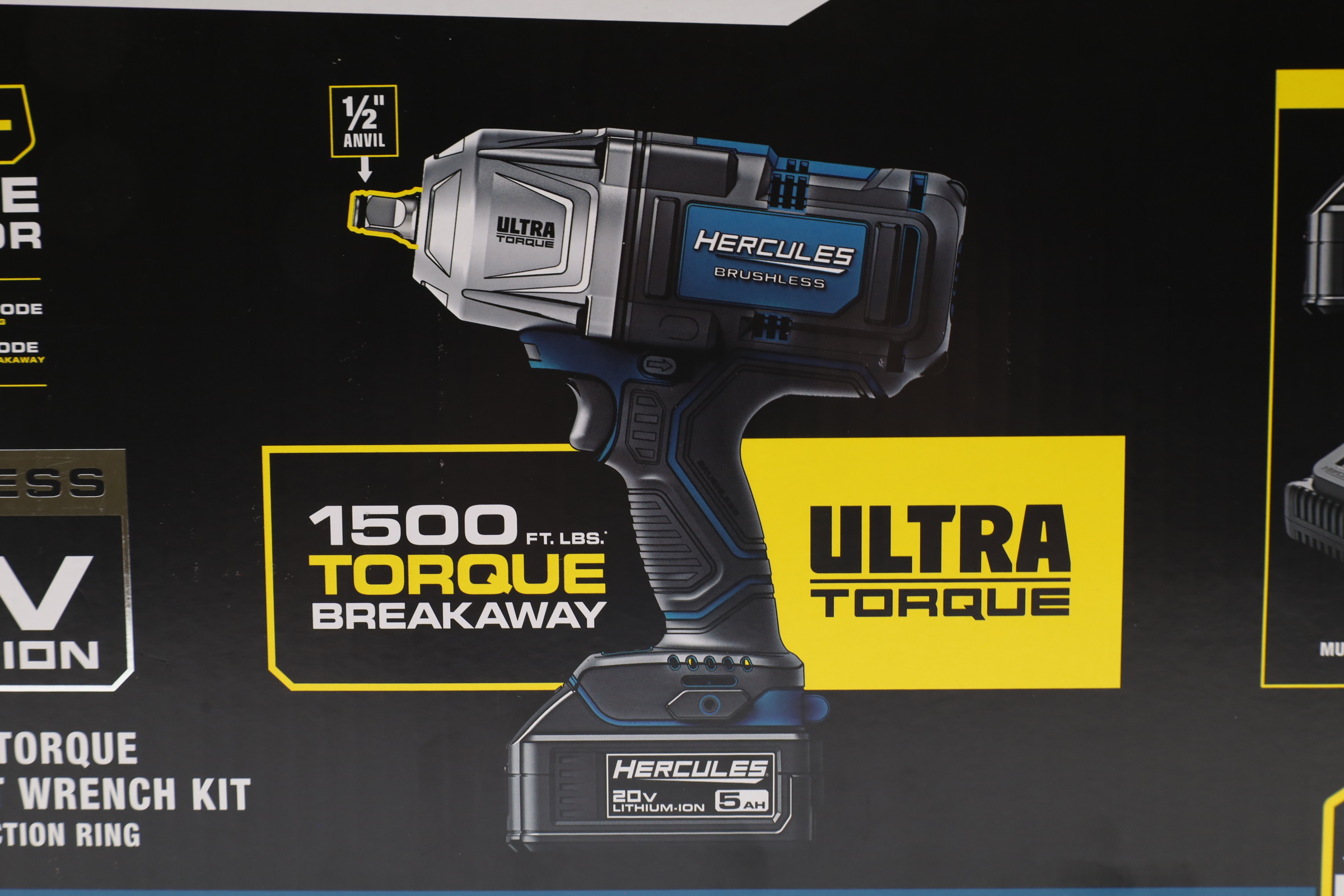 Hercules HCB85K1 20V Brushless 1/2" Ultra Torque Cordless Impact Wrench Kit