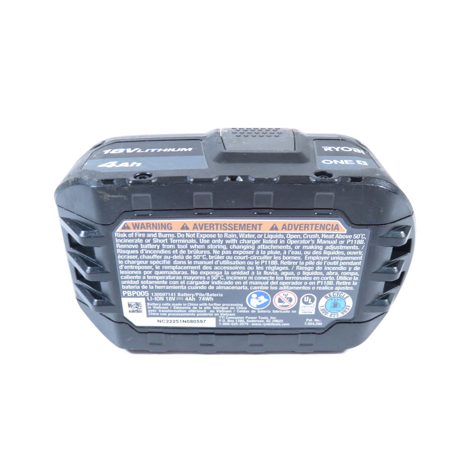 Ryobi PBP005 ONE+ 18-Volt 4.0 Ah Lithium-Ion Compact Lightweight ...