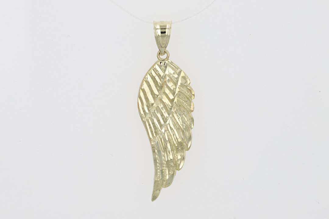 45mm Angel Wing Pendant without Chain 10k Yellow Gold 1.55 Grams
