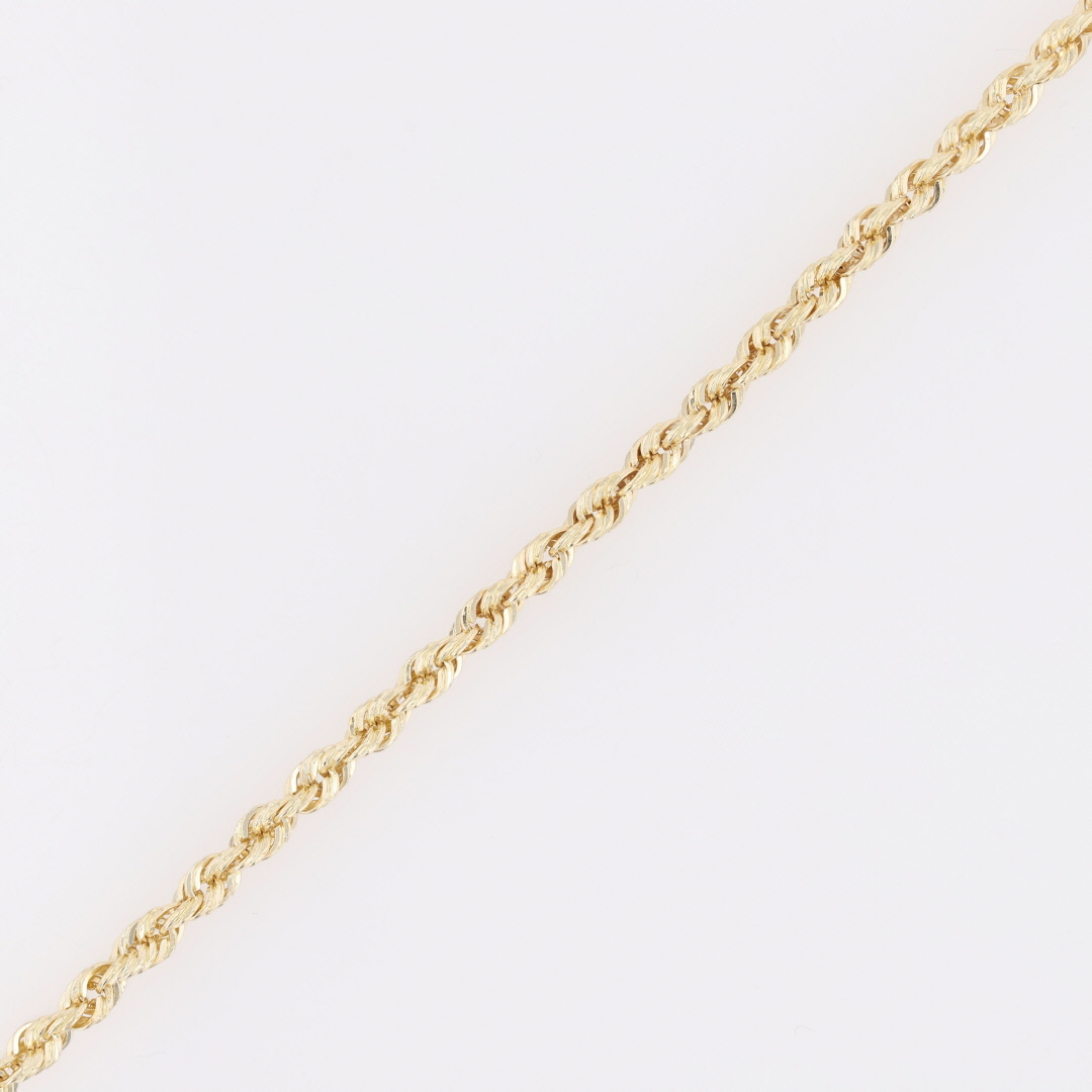 Michael Anthony 2.8mm Rope Link Chain 7" Bracelet 14k Yellow Gold 4.35 ...