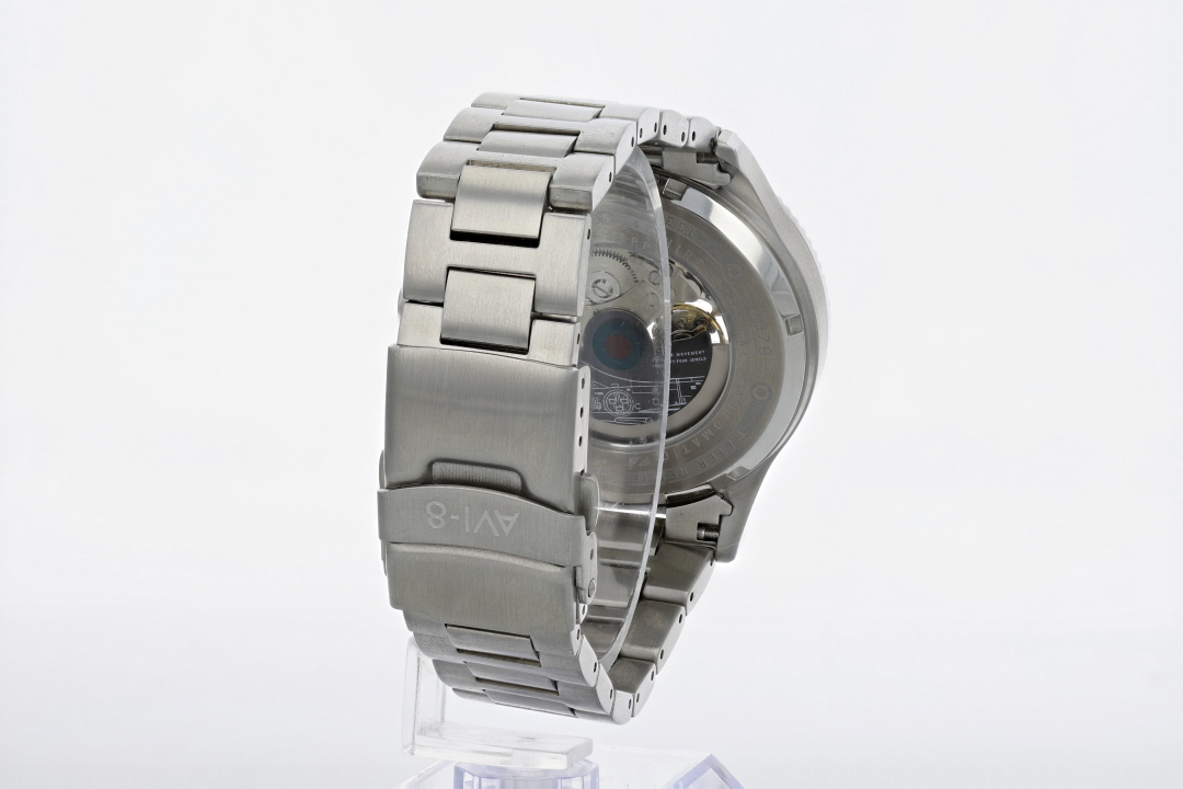 AVI-8 Hawkeye Hunter Avon 44mm Black Dial Automatic Stainless Steel Men ...