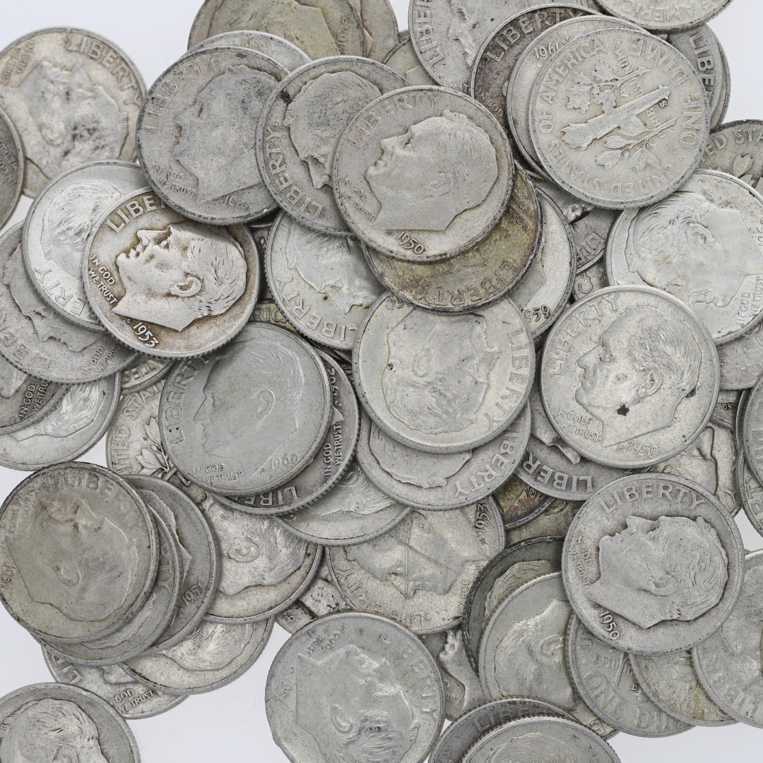 Multiple Years Silver Roosevelt and Mercury Dimes Set of 111 US Coins