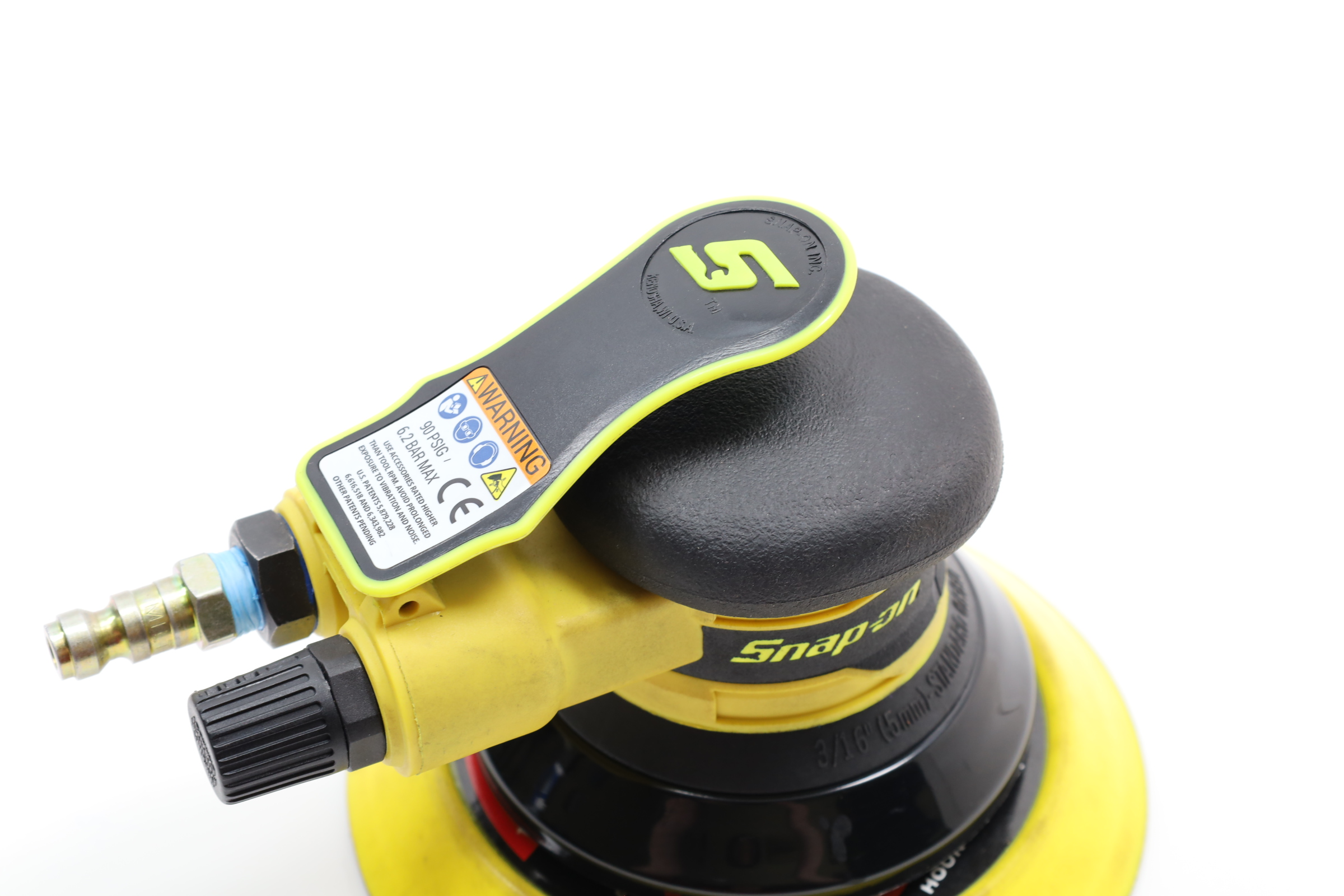 Snap-On Tools PSO4612HV 3/16" Pattern 6" Pneumatic Orbital Sander - Hi-Viz