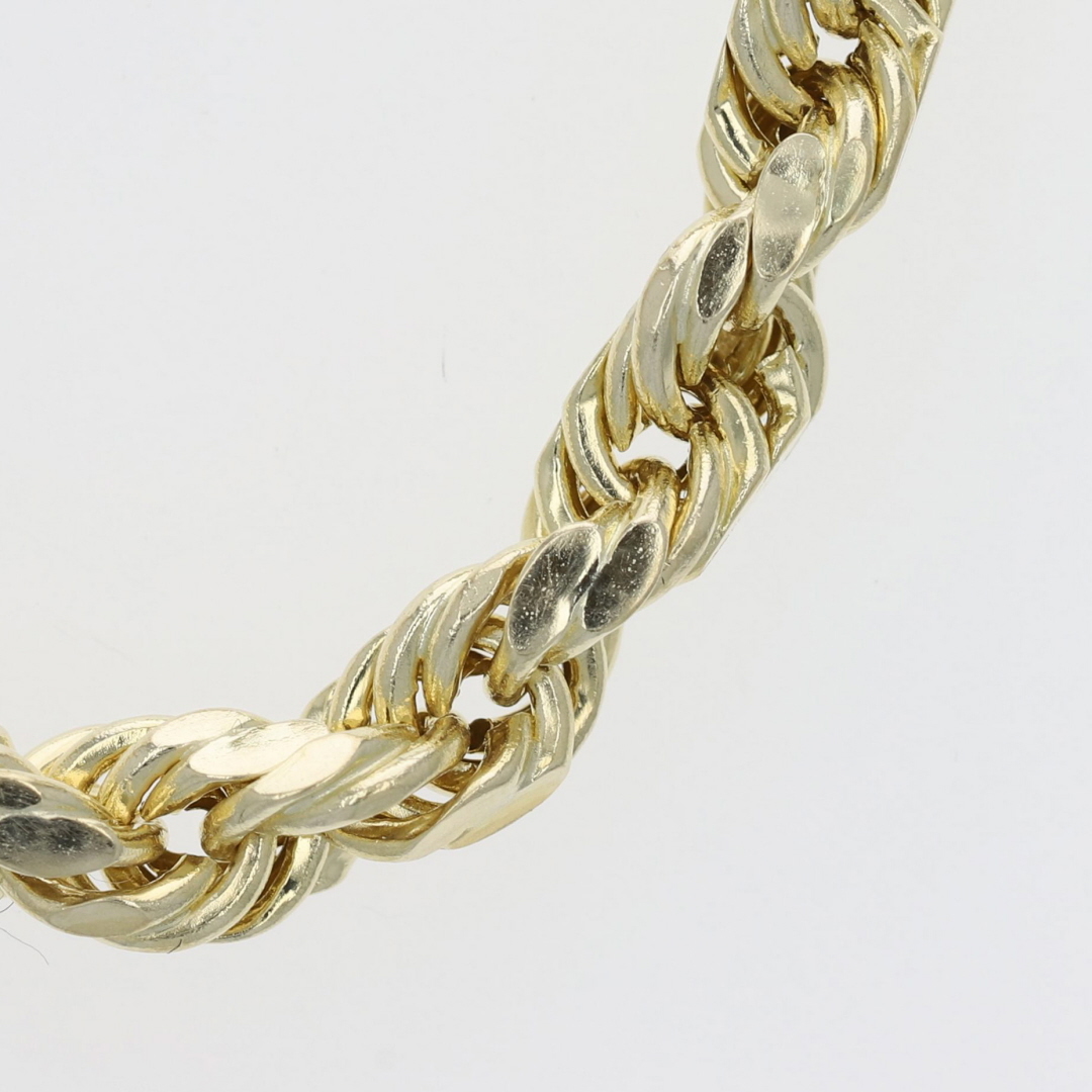 4.8mm Hollow Rope Link Chain 22.25" Necklace 14k Yellow Gold Peru 12.28 ...