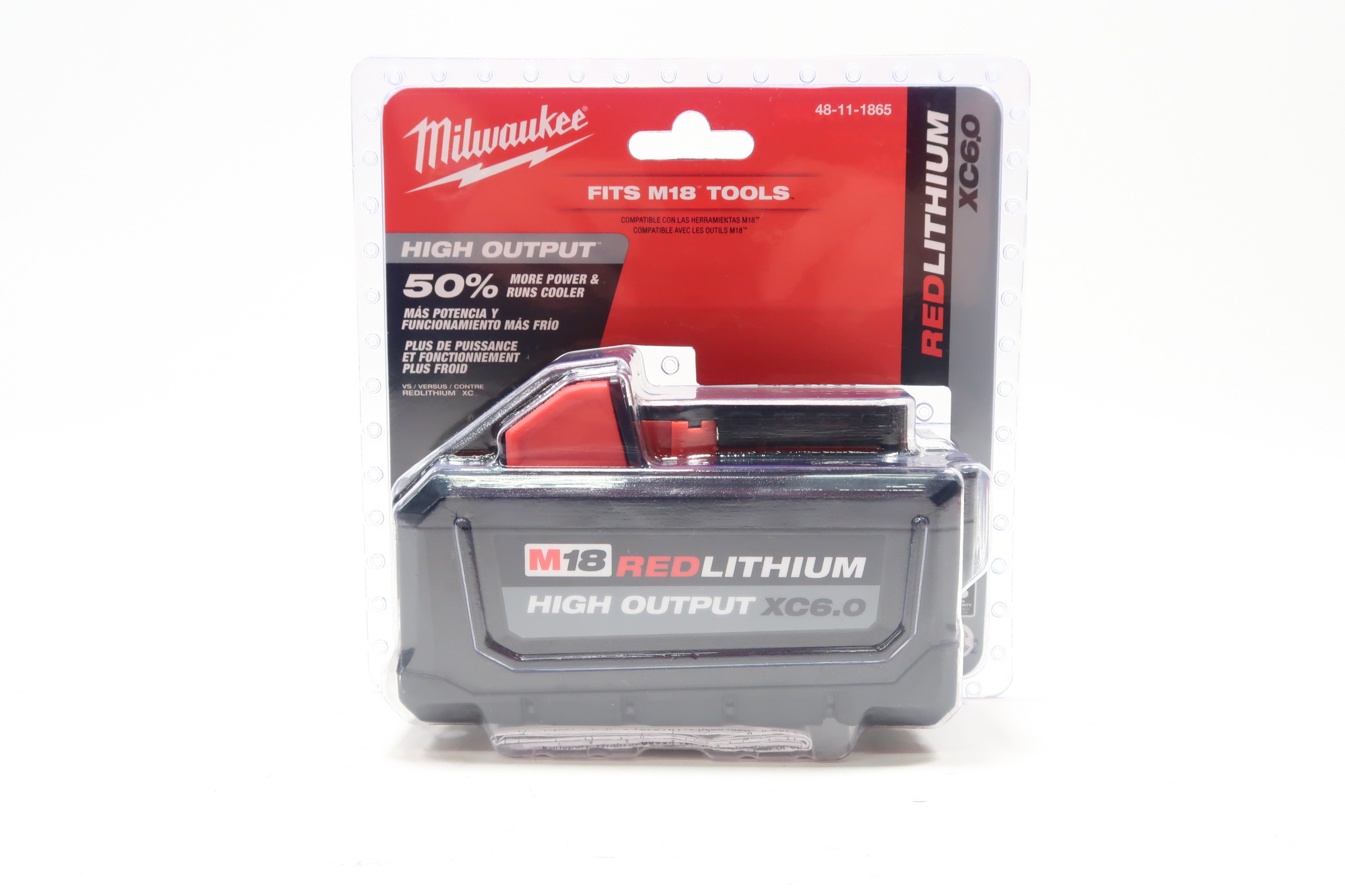 Milwaukee 48-11-1865 M18 18-Volt Lithium-Ion High Output 6.0Ah Battery ...