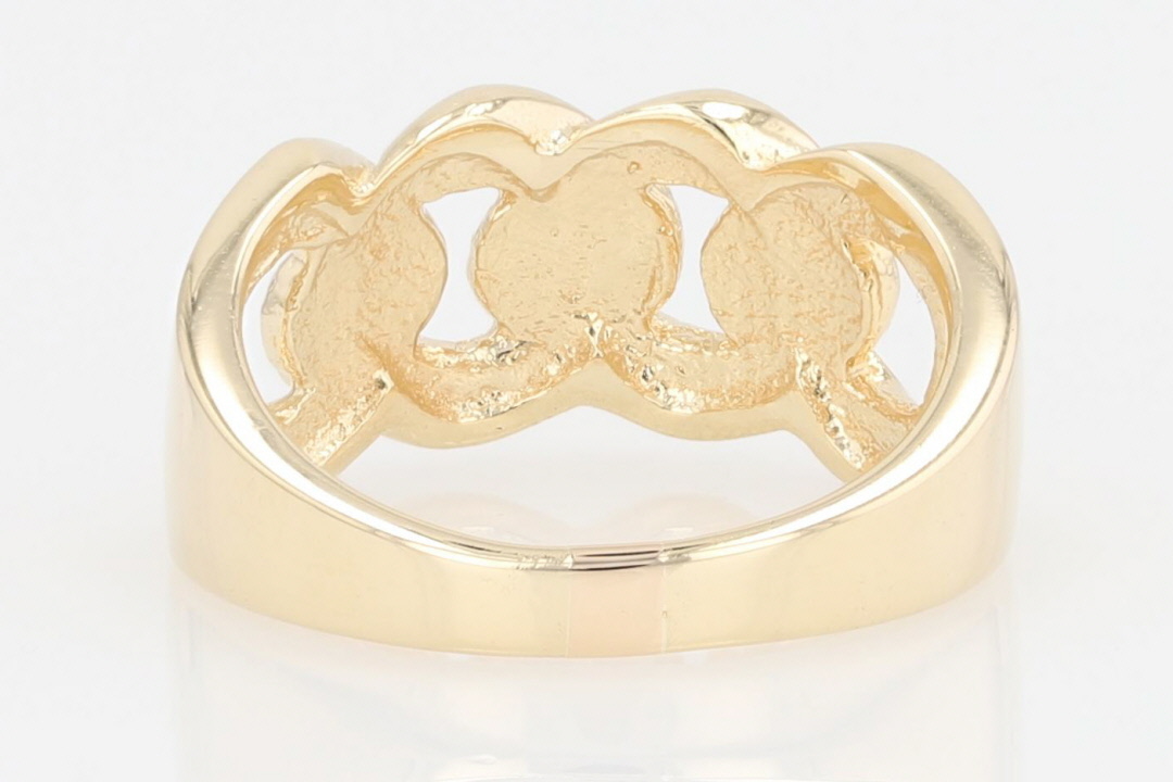 11.6mm Curb Link Chain Pattern Band Ring 14k Yellow Gold 9.48 Grams Size 11
