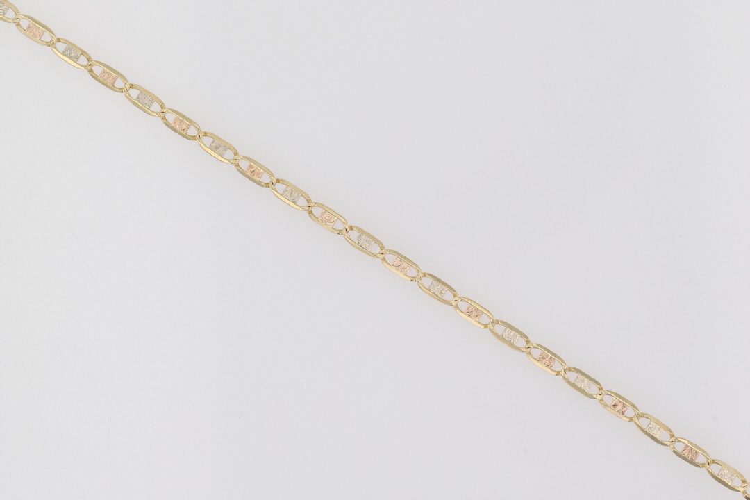 2.2mm Diamond Cut Mariner Link Chain 23.25" Necklace 14k Multi-Tone ...