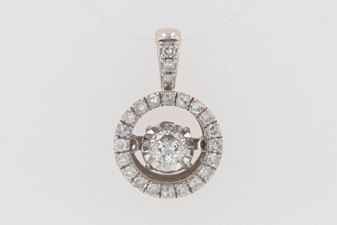 .36ctw Round Cut Diamond in Motion Halo Pendant without Chain 14k White ...
