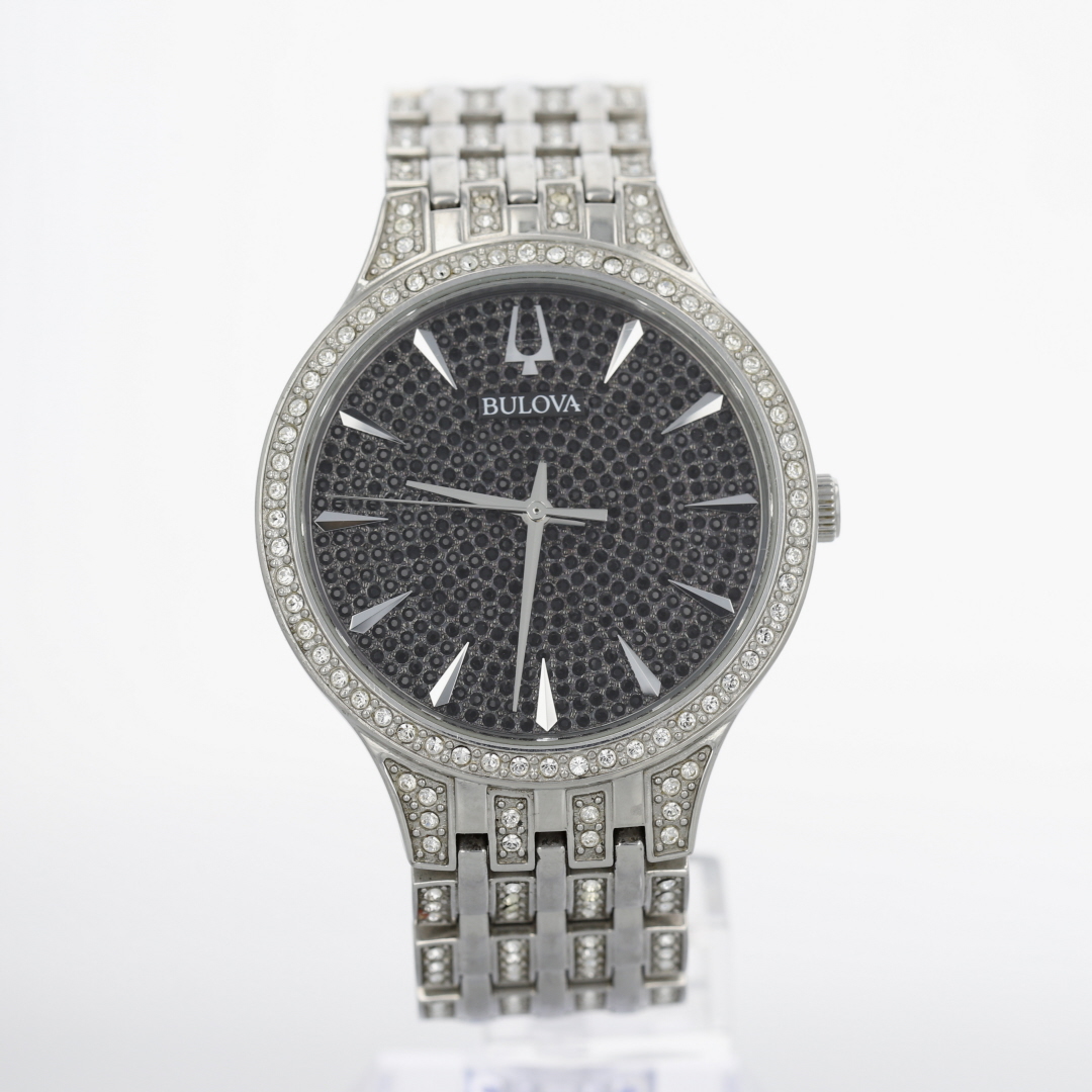 Bulova Phantom Black Pavé Crystal Dial Quartz Stainless Steel Men's ...
