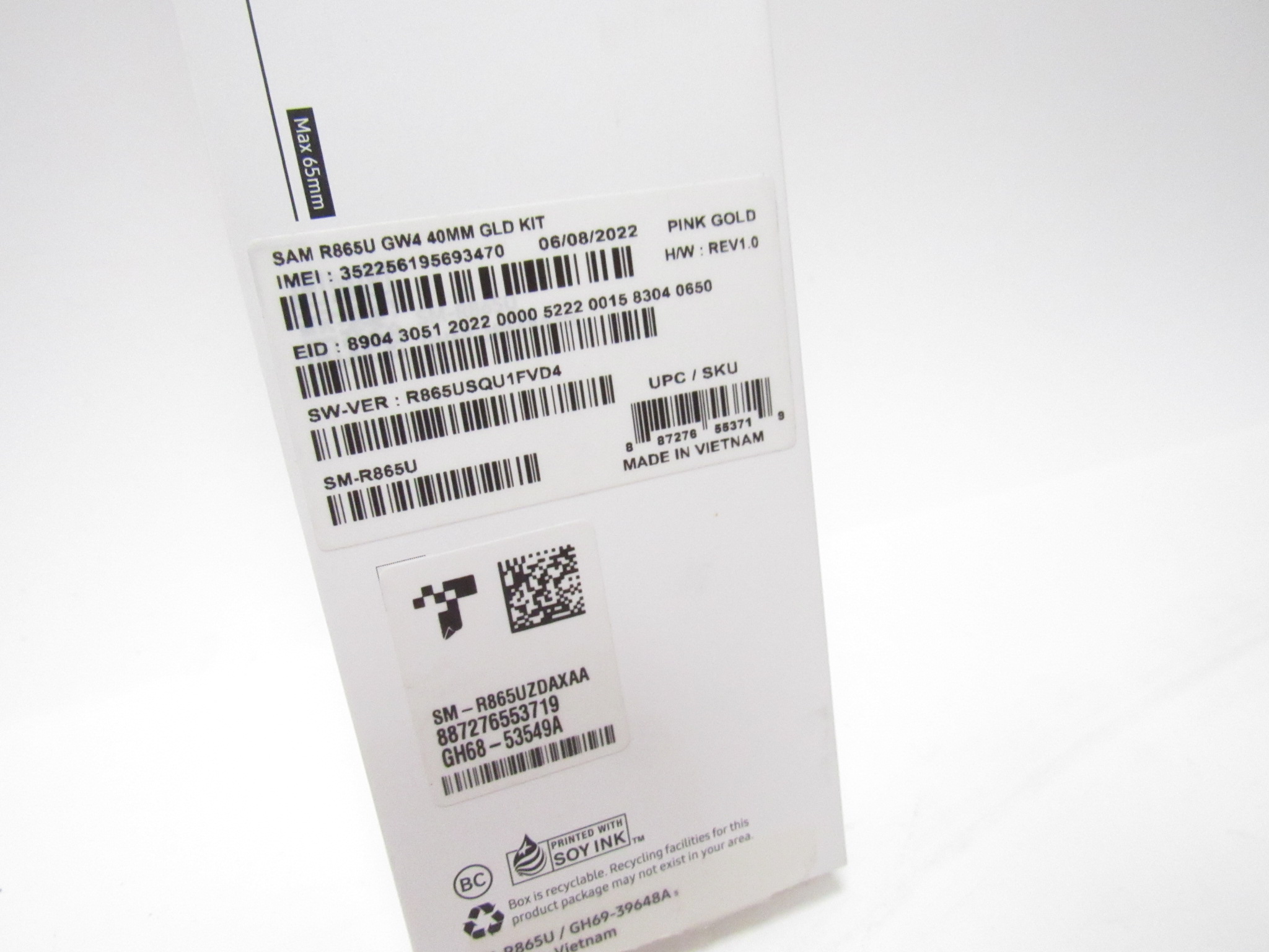 Samsung Galaxy Watch4 SM-R865U 40mm Pink Gold Bluetooth Wi-Fi GPS