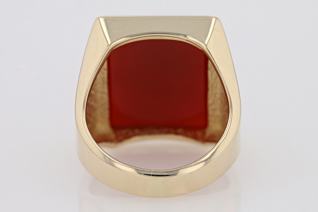 Fancy Cut Carnelian Solitaire Statement Ring 14k Yellow Gold 10.83 ...