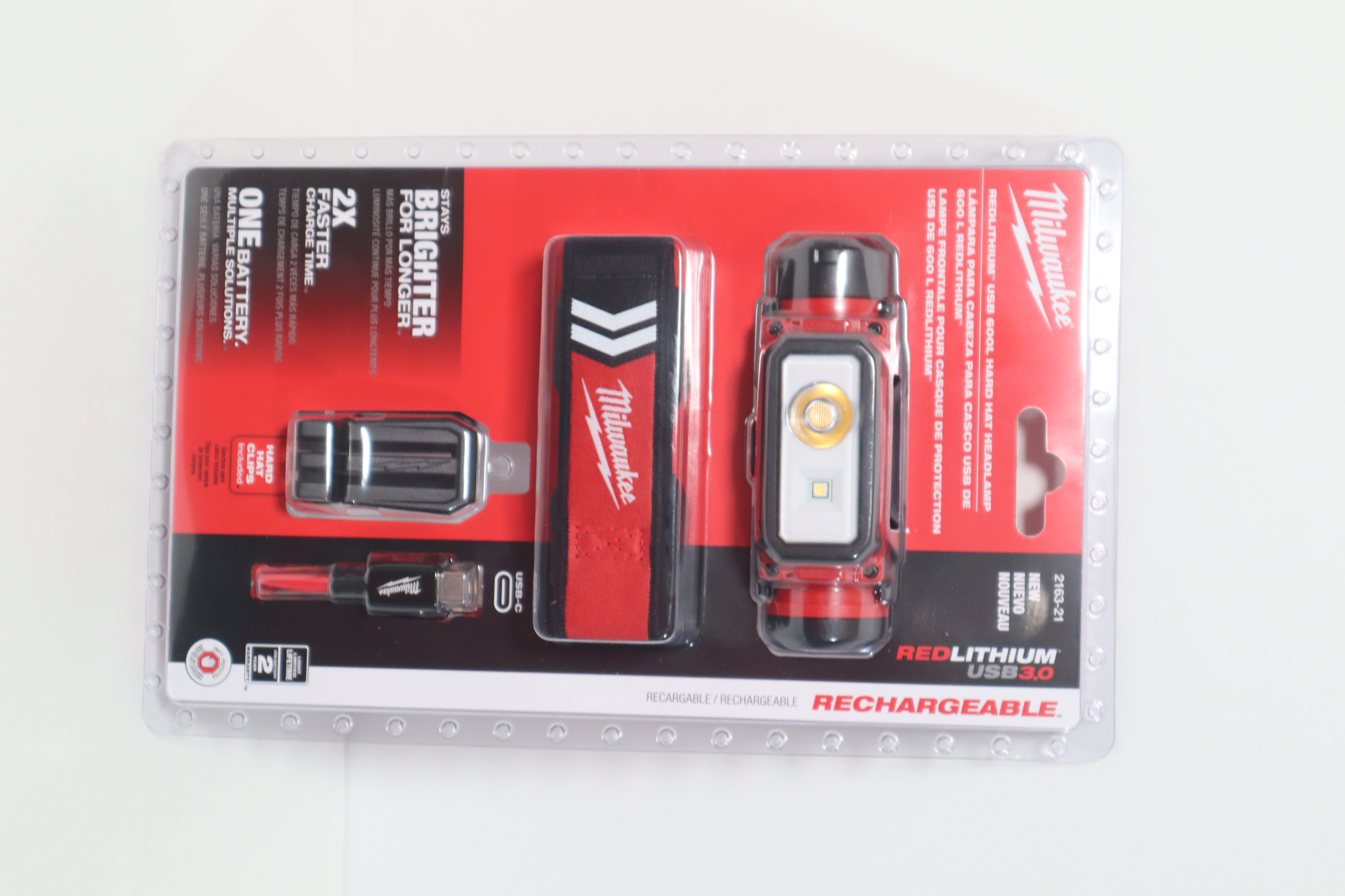 Milwaukee 2163-21 REDLITHIUM USB Hard Hat Headlamp 1397